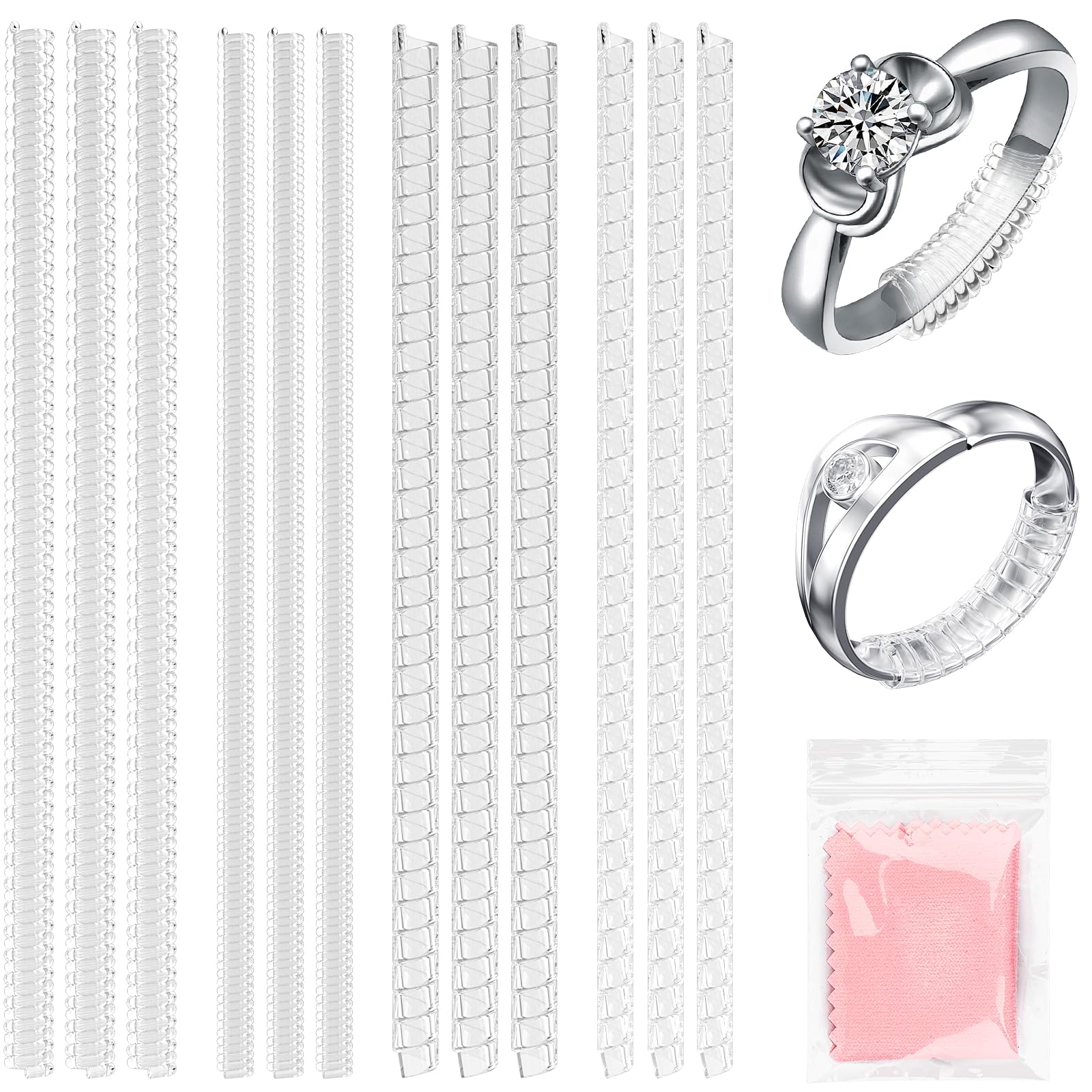 Amazon.com: Ring Size for Loose Rings, 12 Pack 4 Sizes, Invisible Clear ...