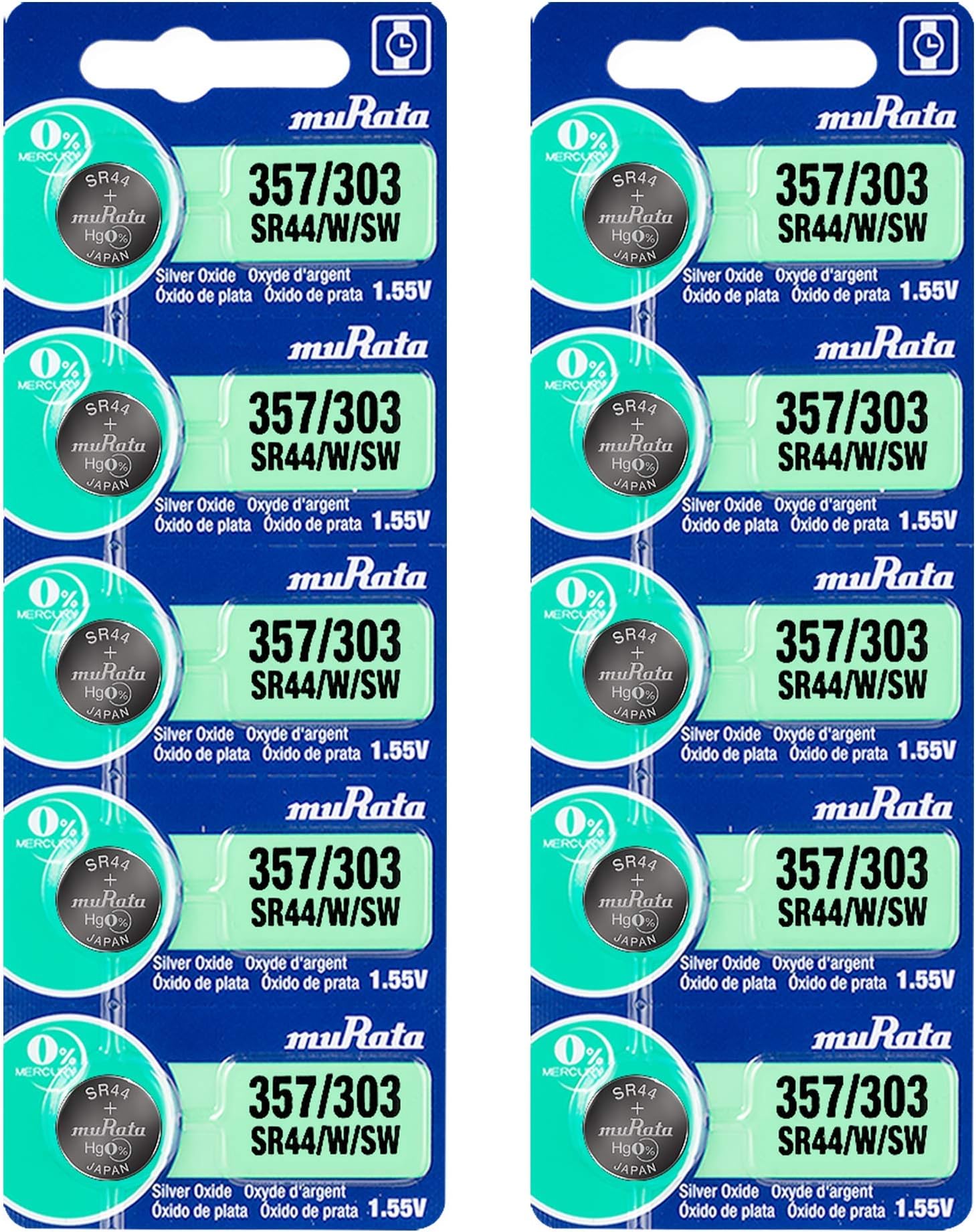 Amazon.com: 20 Loopacell 357 SR44 Silver Oxide Watch Electronic Battery ...