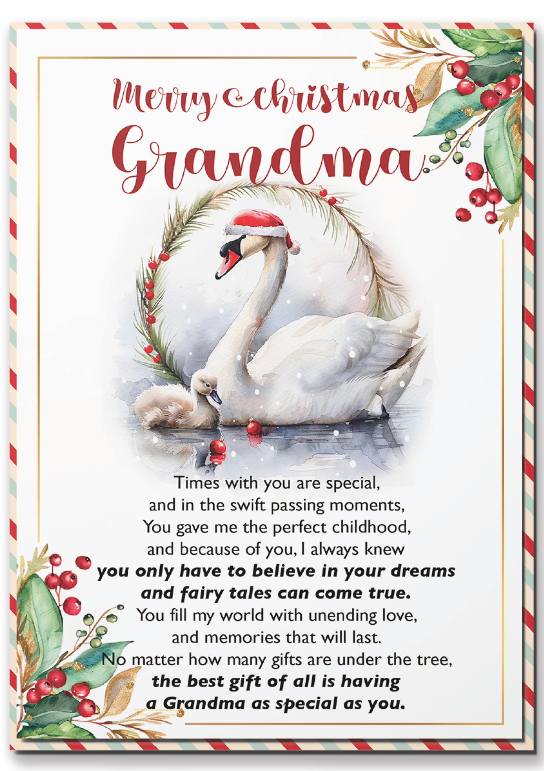 Amazon.com : BlinkWishes Christmas Card for Grandma, Grandmother Merry ...
