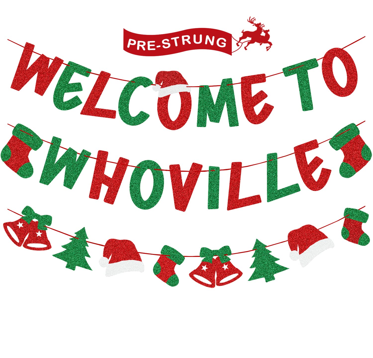 Buy Christmas Decorations – Glittery Welcome To Whoville Banner ...