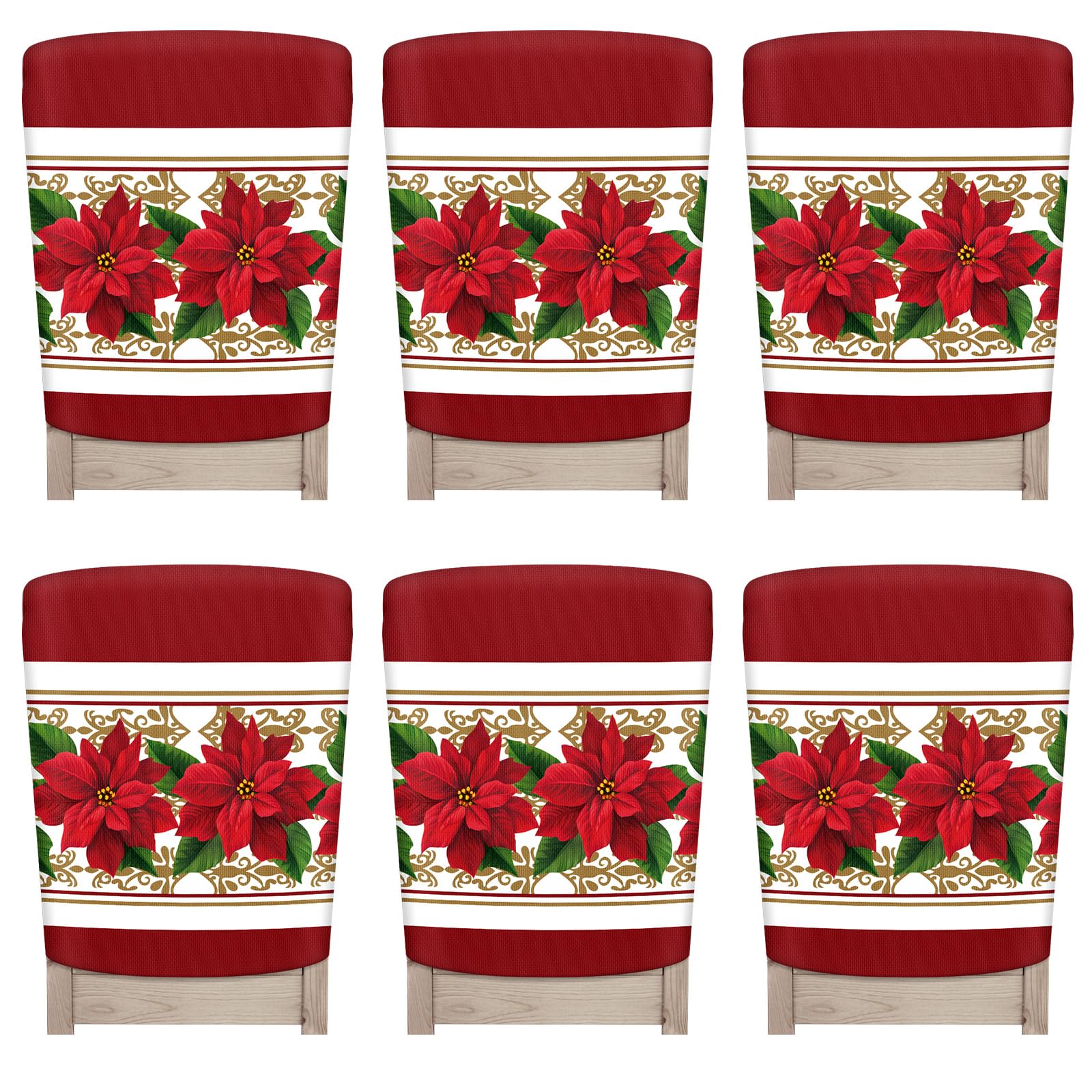 Amazon.com: 6 Pcs Christmas Chair Back Covers Dining Chair Slipcovers ...