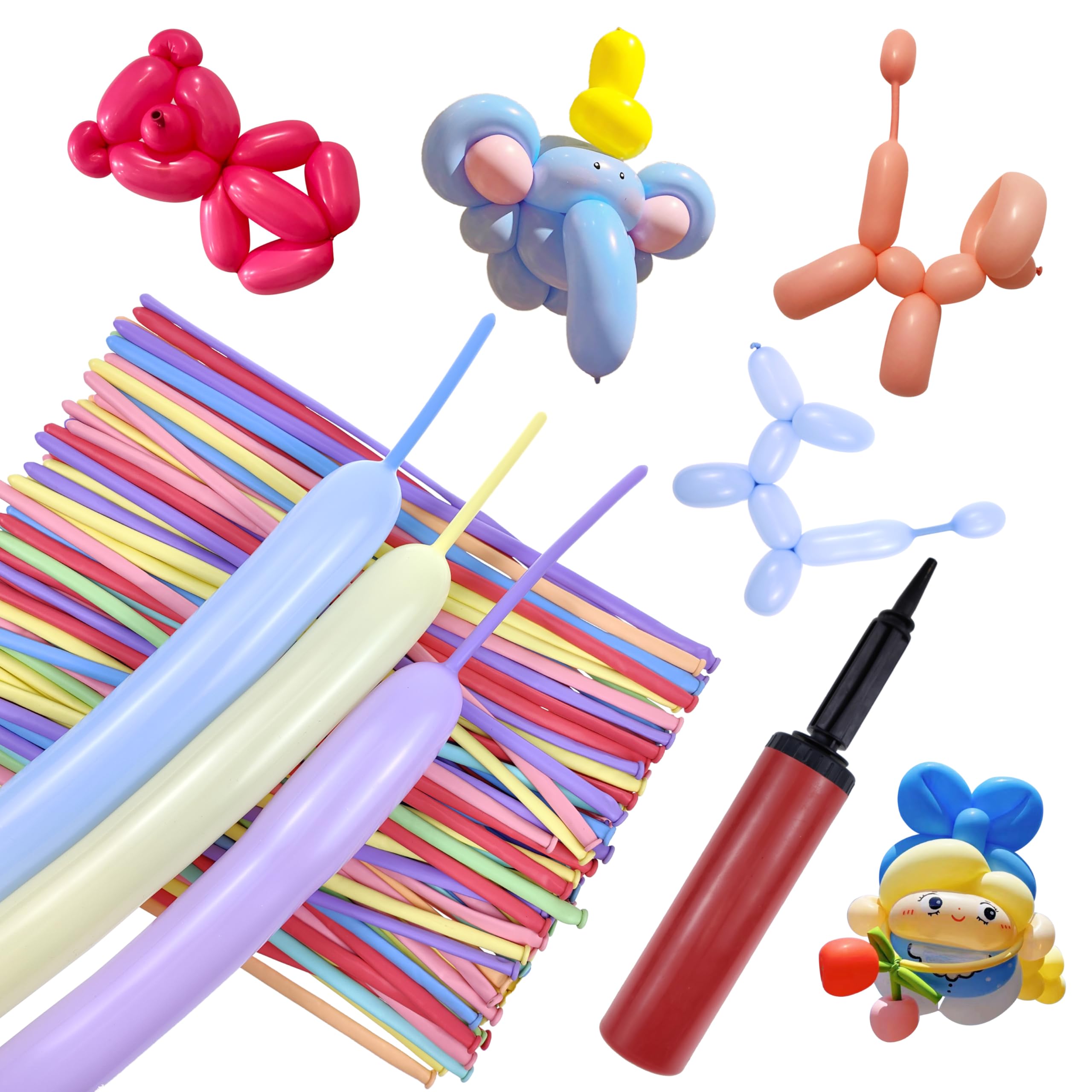 Amazon.com: AYWEDIY 260 Long Balloons Kit, Animal Balloon Kit with Pump ...