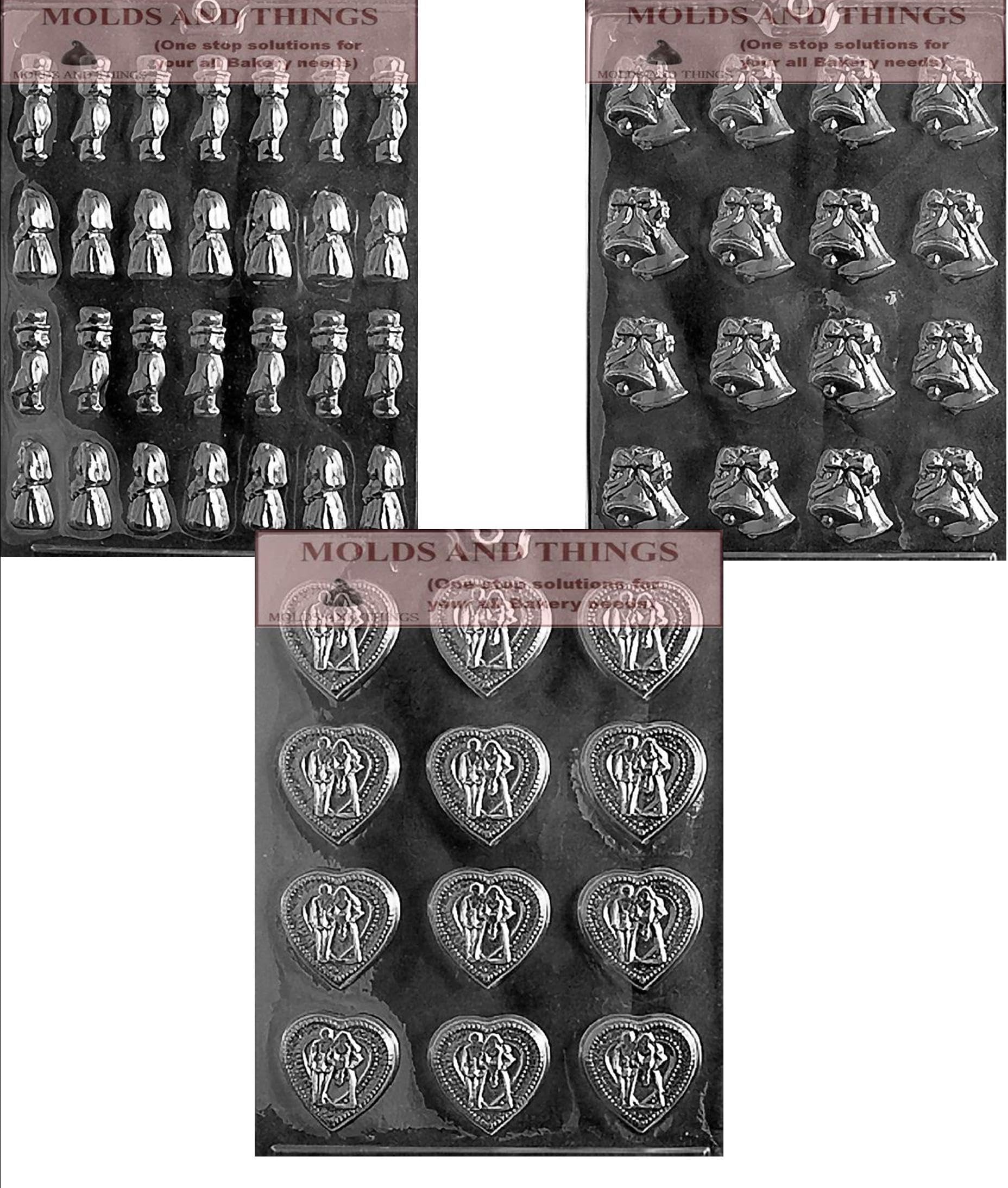 Amazon.com: Bride and Groom mint Chocolate candy mold, Wedding Heart ...