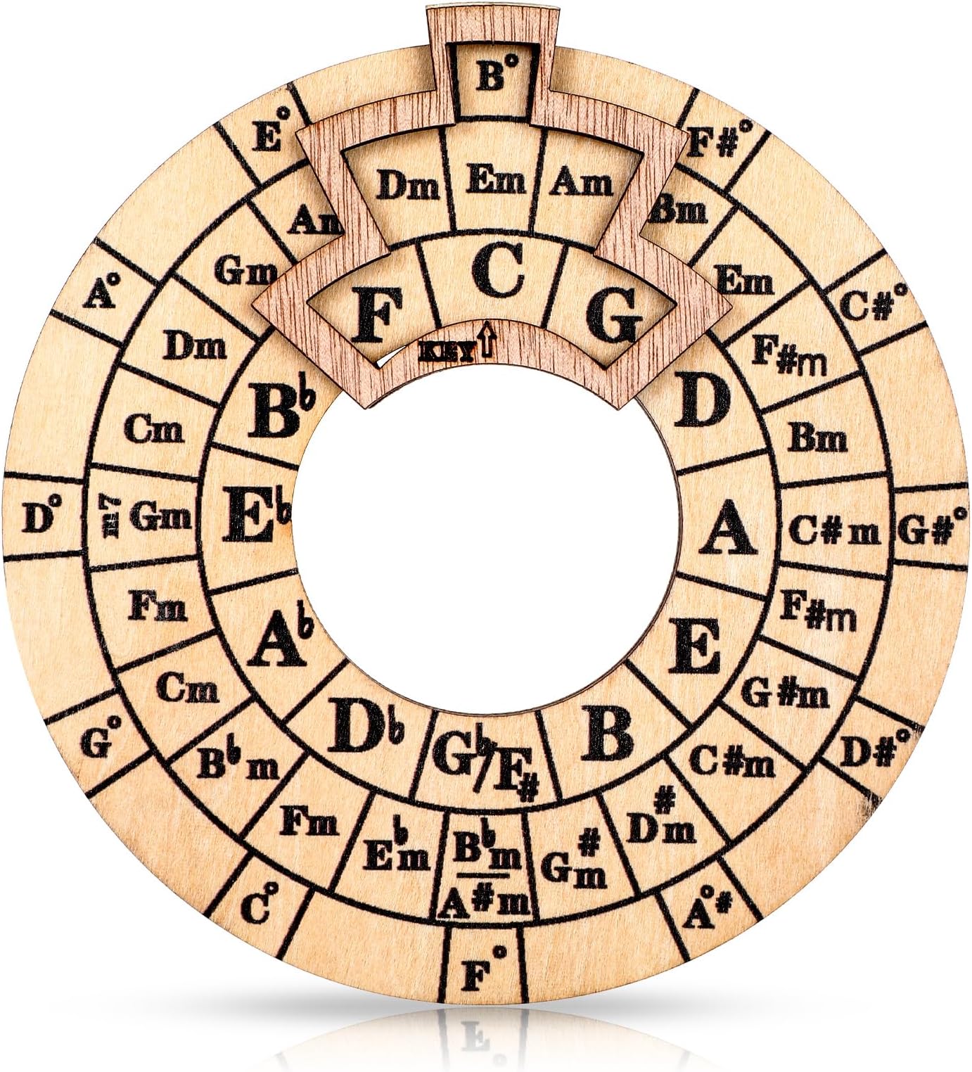 Amazon.com: Wooden Melody Tool, 4.8 Inch Wooden Chord Wheel Circle of ...