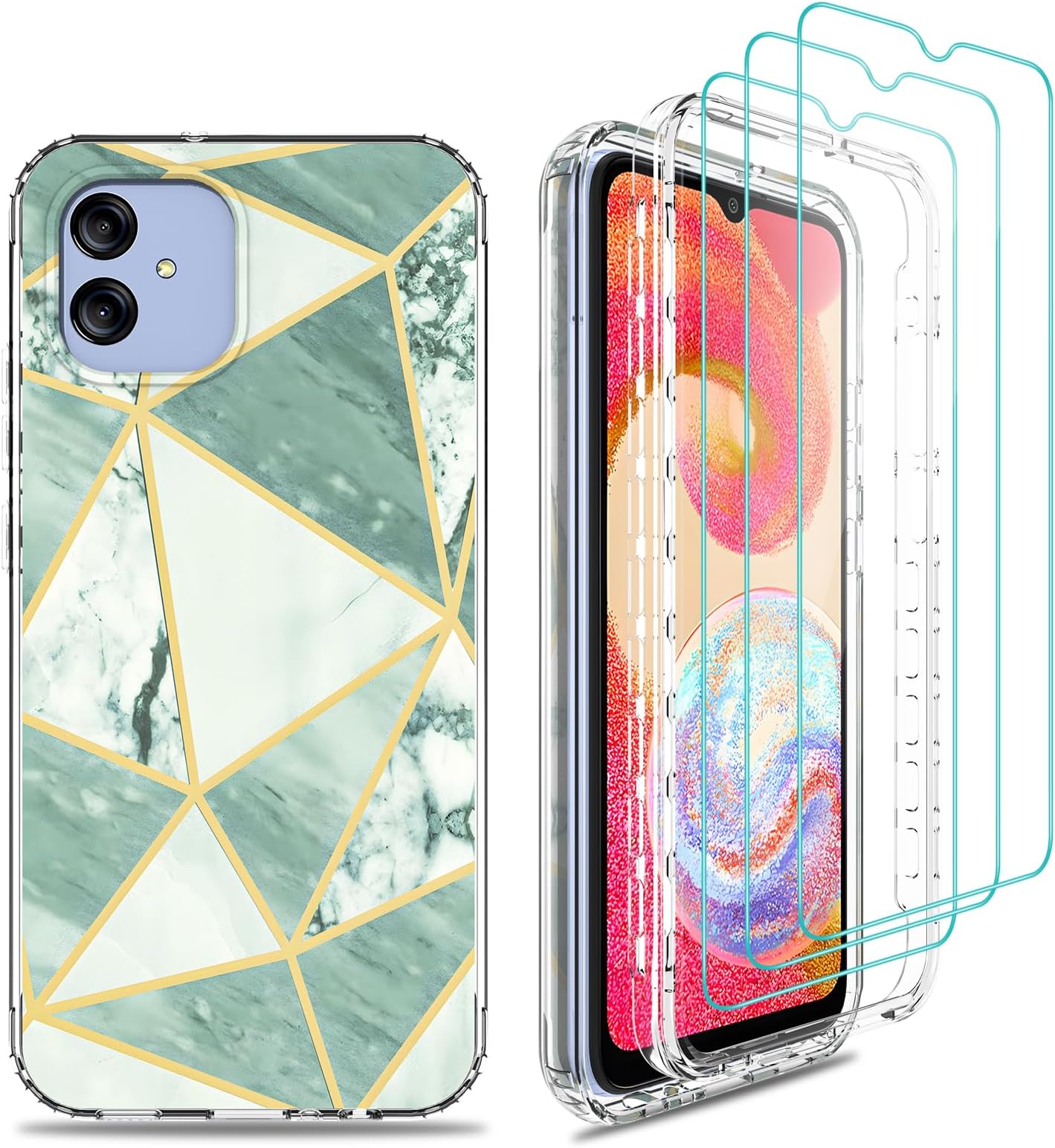 Amazon.com: for Galaxy A04e Case, for Galaxy A03 Case with [3X Tempered ...