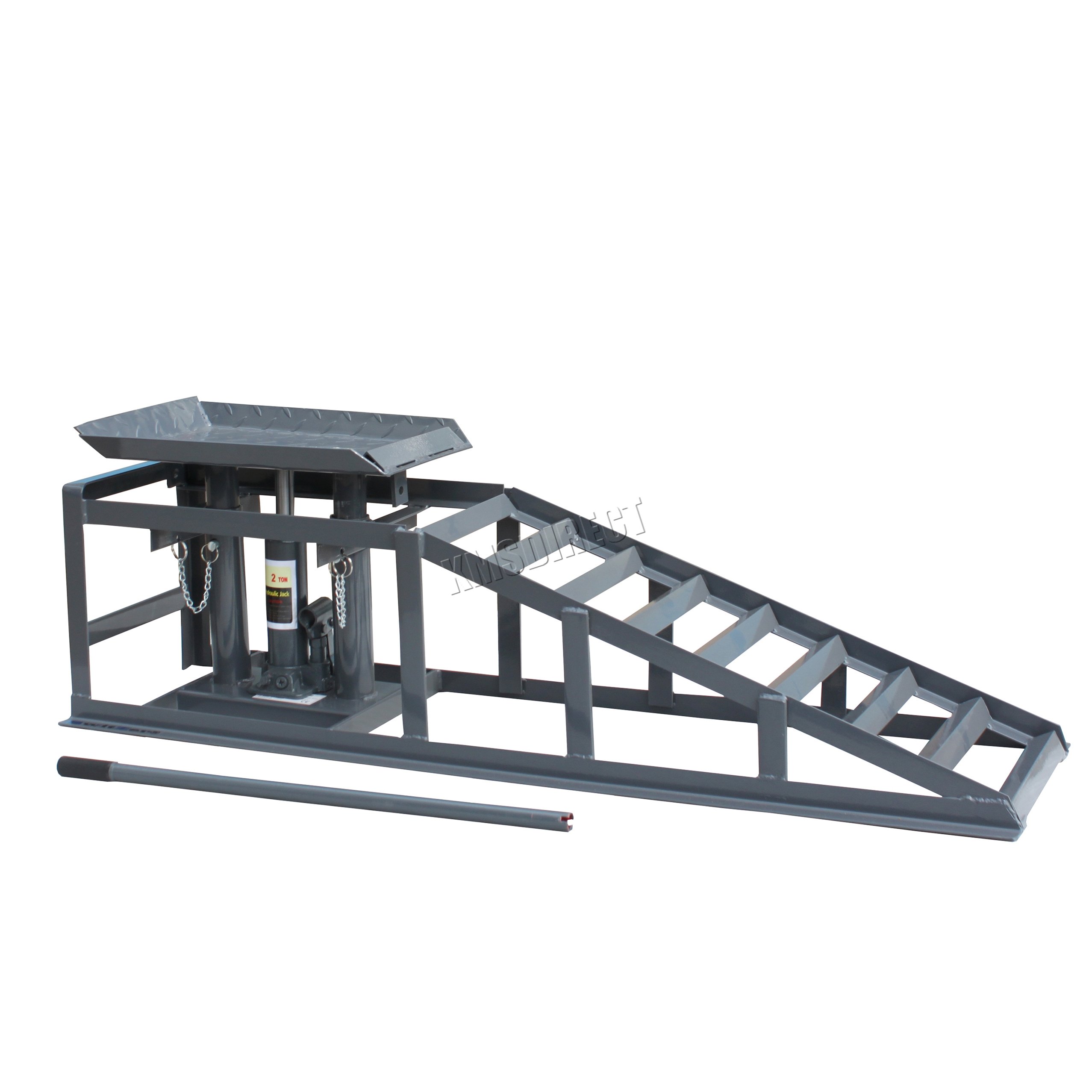 SwitZer Metal Vehicle Car Ramp Lift With 2 Ton Hydraulic Jack 1 Pair ...