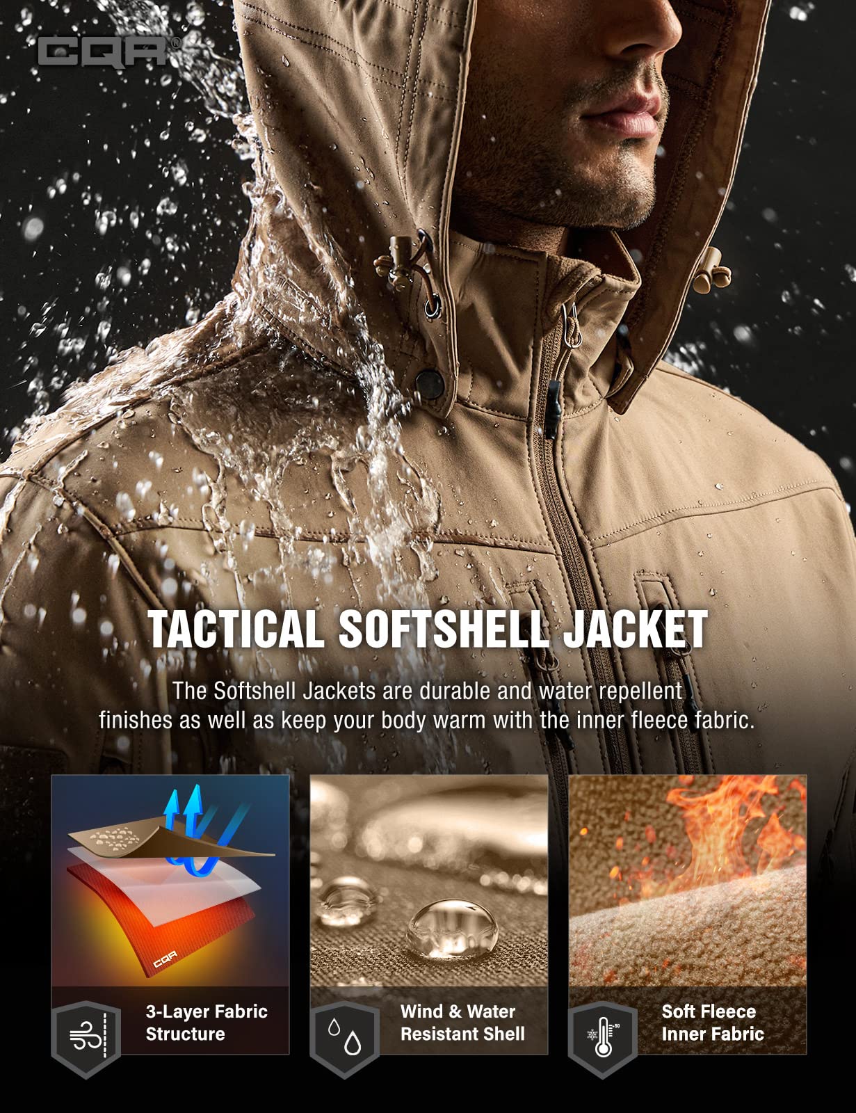 Snapklik.com : Mens Fleece Lined Tactical Softshell Jackets ...