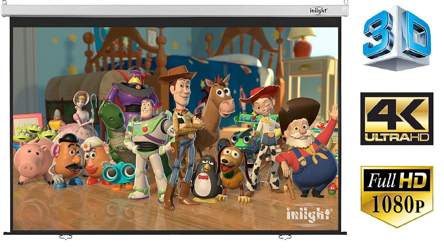 Inlight Universal Wall Type Manual No Autolock Pull Down UHD-3D-4K ...