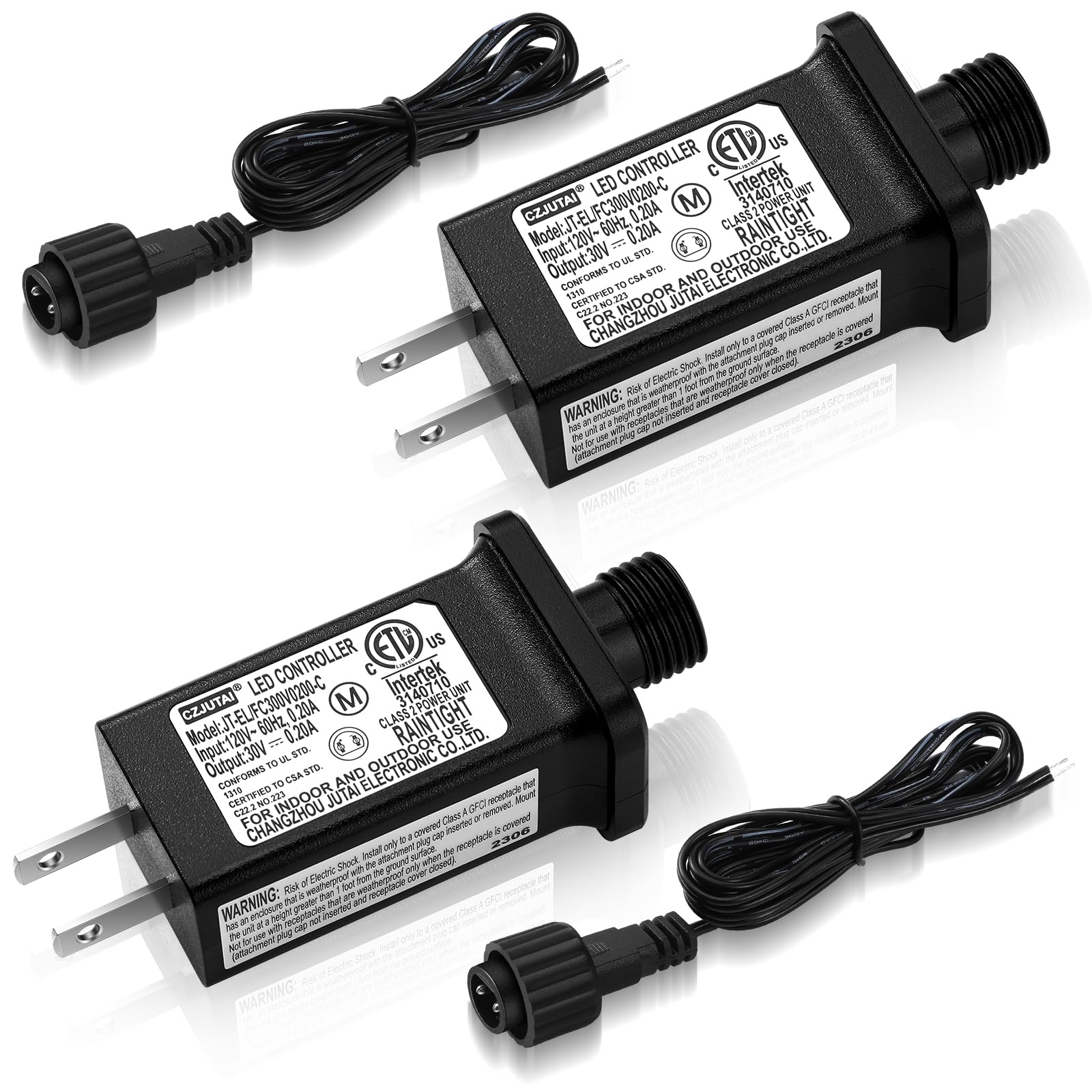 2 Pcs Class 2 Power Supply with 2 Extension Cord LED Transformer ...