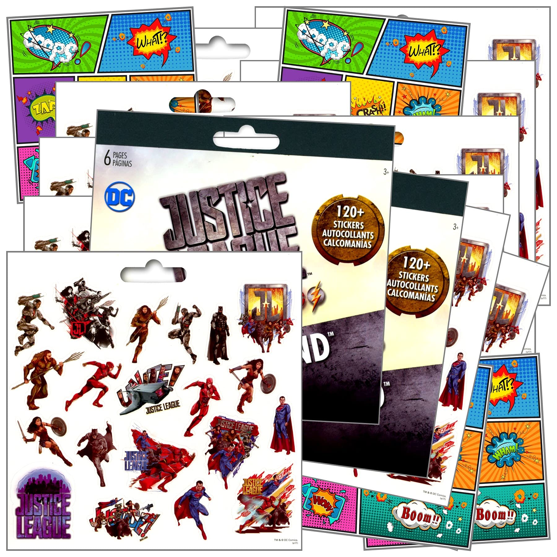 Justice League Stickers Party Favors 12 Sheet Sticker Set Featuring ...