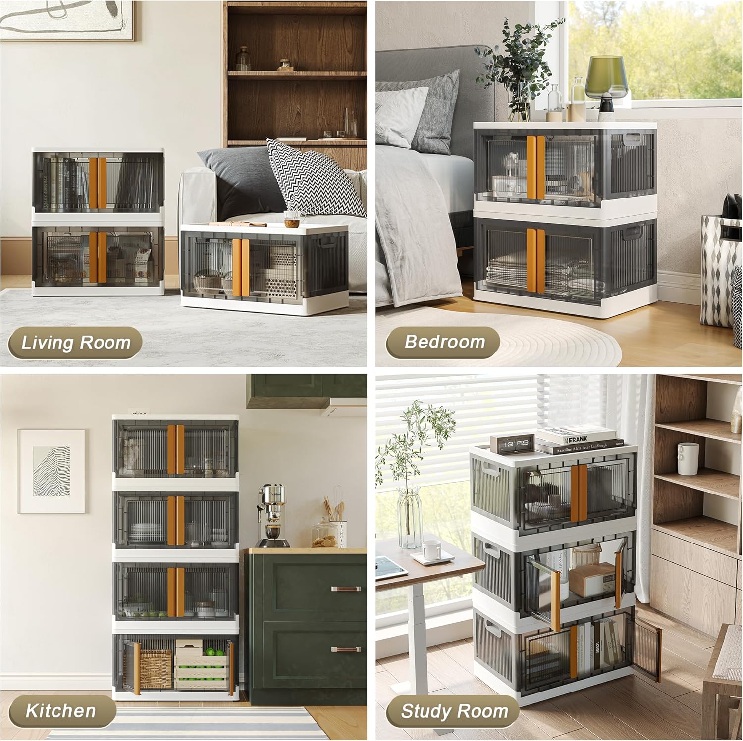 NETEL Contenedores de almacenamiento con tapas, caja de almacenamiento ...