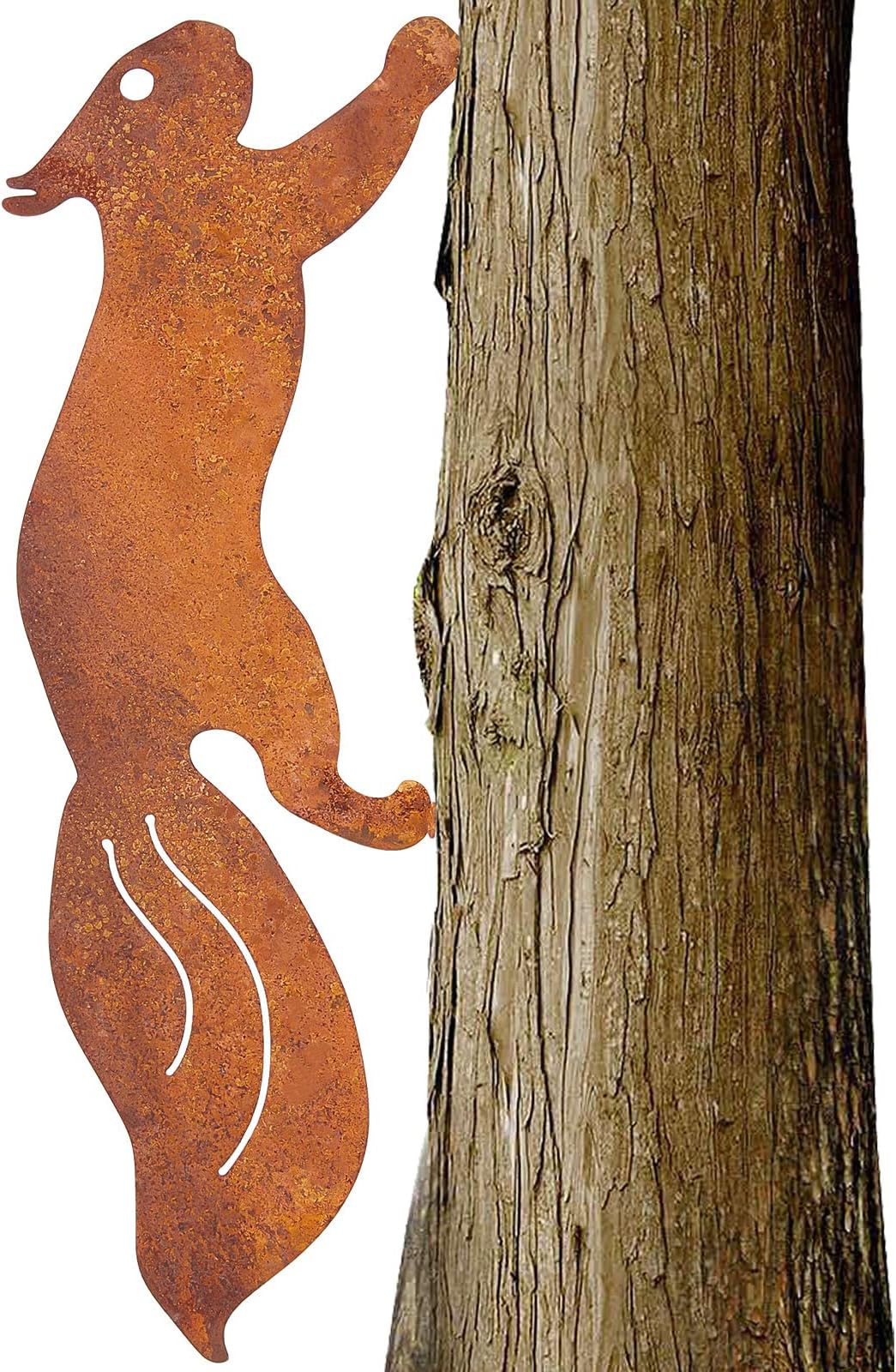 CREATCABIN Metal Rusty Running Squirrel to Screw in Wood Rust ...