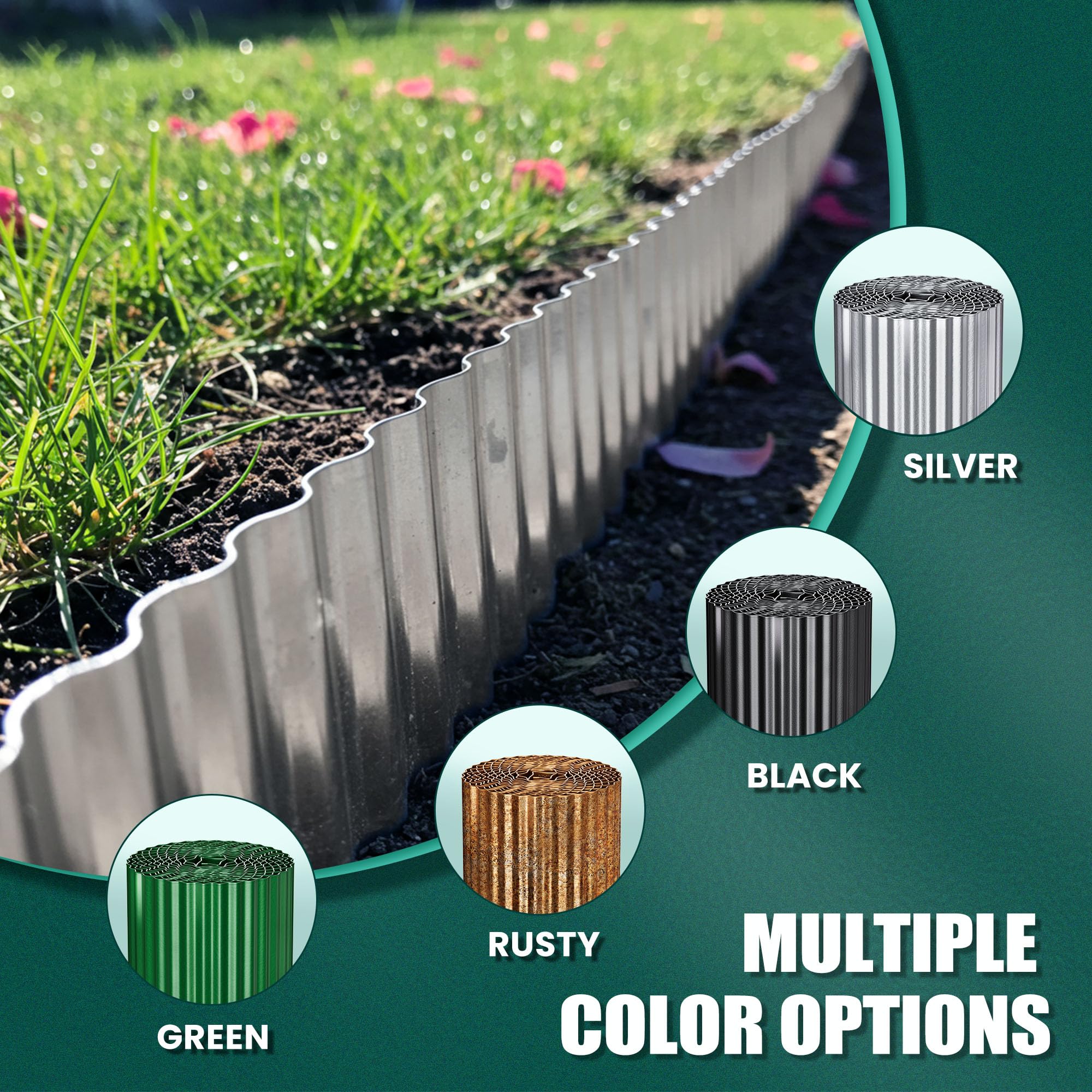 Corrugated Steel Landscape Border Black Corrugated Metal Garden Edging ...