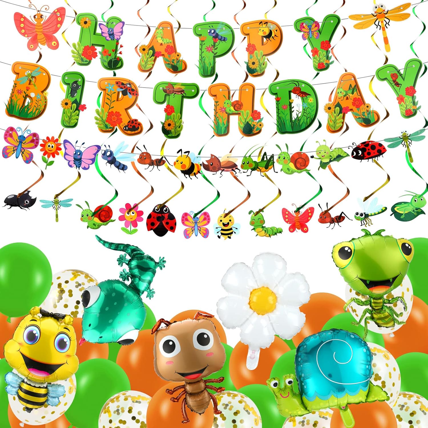 Amazon.com: 50 Pcs Bugs Party Decorations Include Cute Insect Animal ...