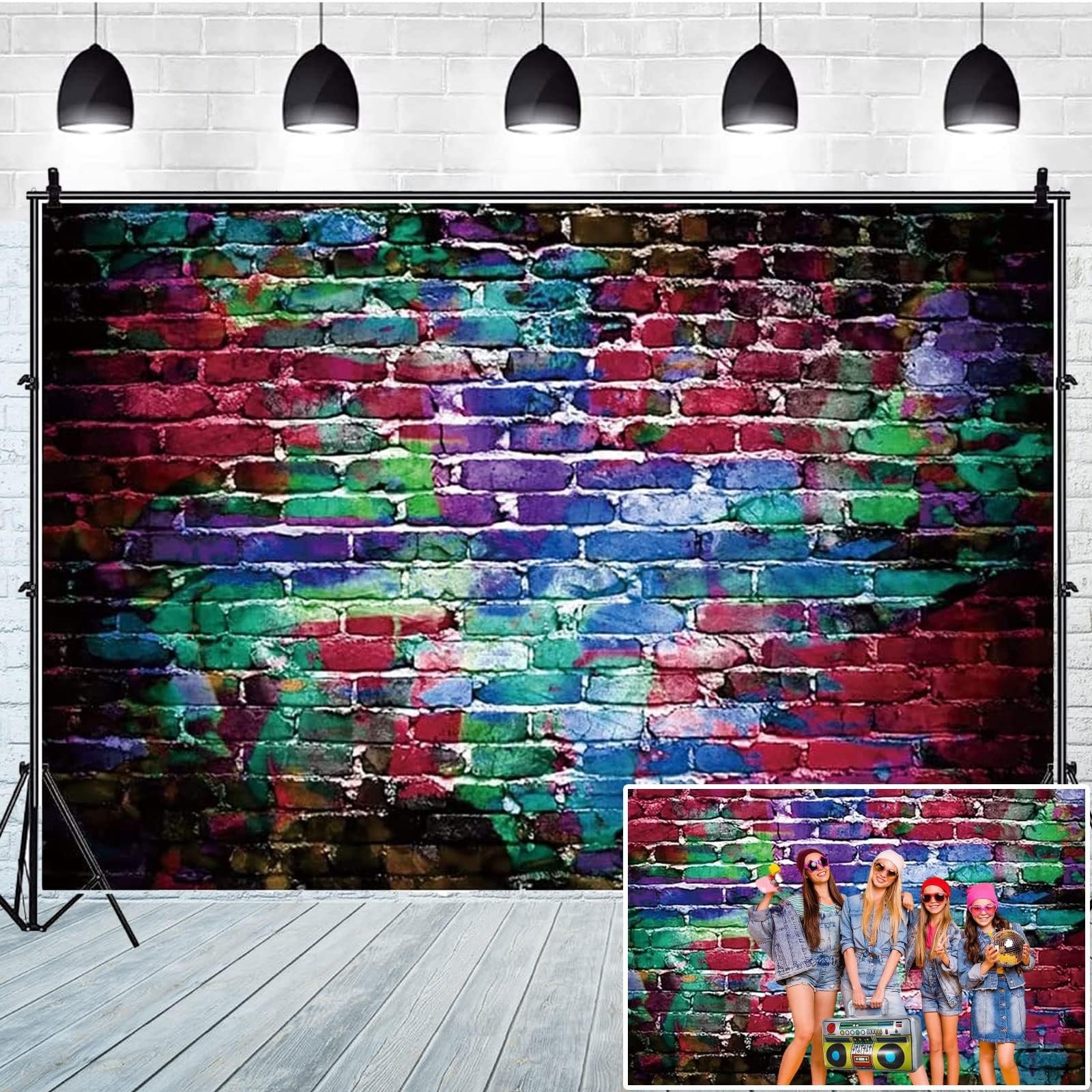 Amazon.com : Brick Wall Backdrop,Yeele 10x8ft Splatter Paint Backdrop ...