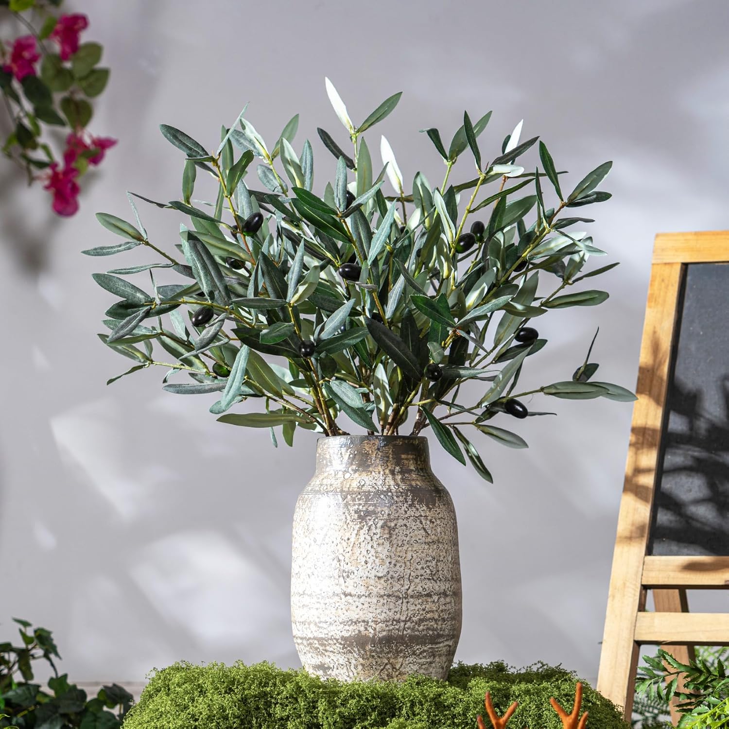 Amazon.com: Bailikang 8PCS Premium Artificial Olive Branches for Vases - Realistic PU & Silk ...