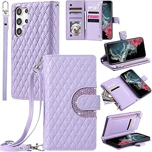 Amazon.com: Furill Phone Case for Samsung Galaxy S22 Ultra 5G Wallet Cover with and Crossbody ...