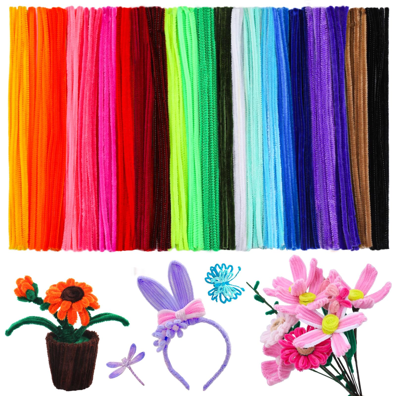 Amazon.com: 220PCS Pipe Cleaners, 22 Colors Pipe Cleaners Craft ...