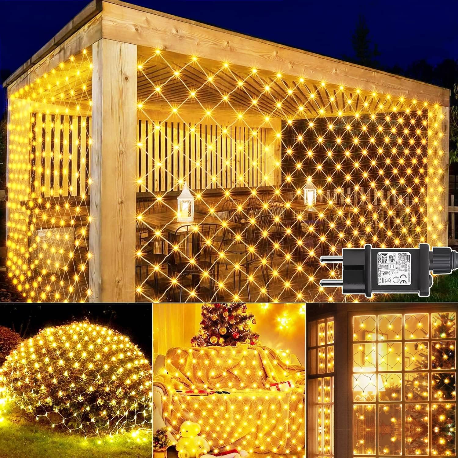 Joycome Rideau Lumineux 600 LED 6m x 3m Rideau Lumineuse Noël Alimenta ...