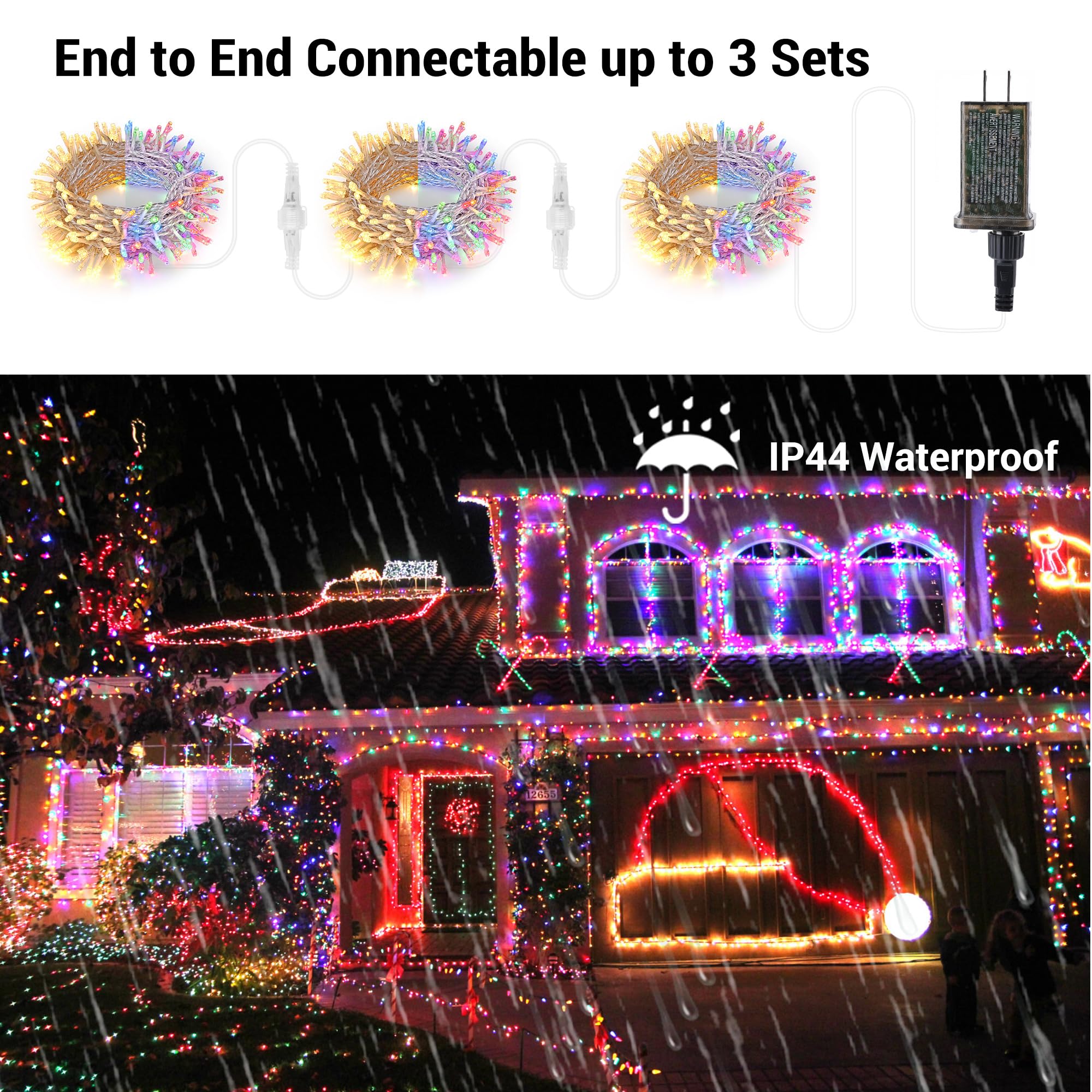Snapklik Brizled Christmas Lights 65 67ft 200 Led Tree Lights