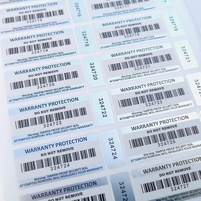 Buy 50 Tamper Proof Stickers 2-Part Tamper Evident Warranty Void Labels ...