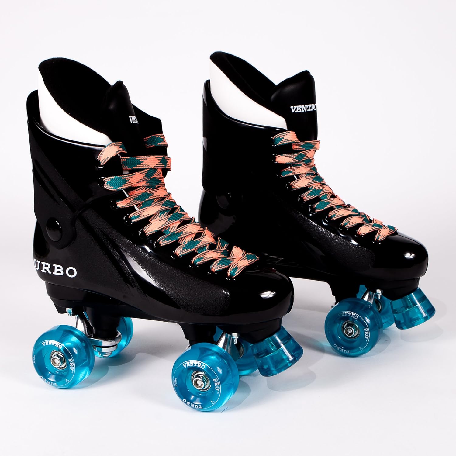 Ventro Pro Turbo Quad Roller Skates - Light Blue and Orange ...