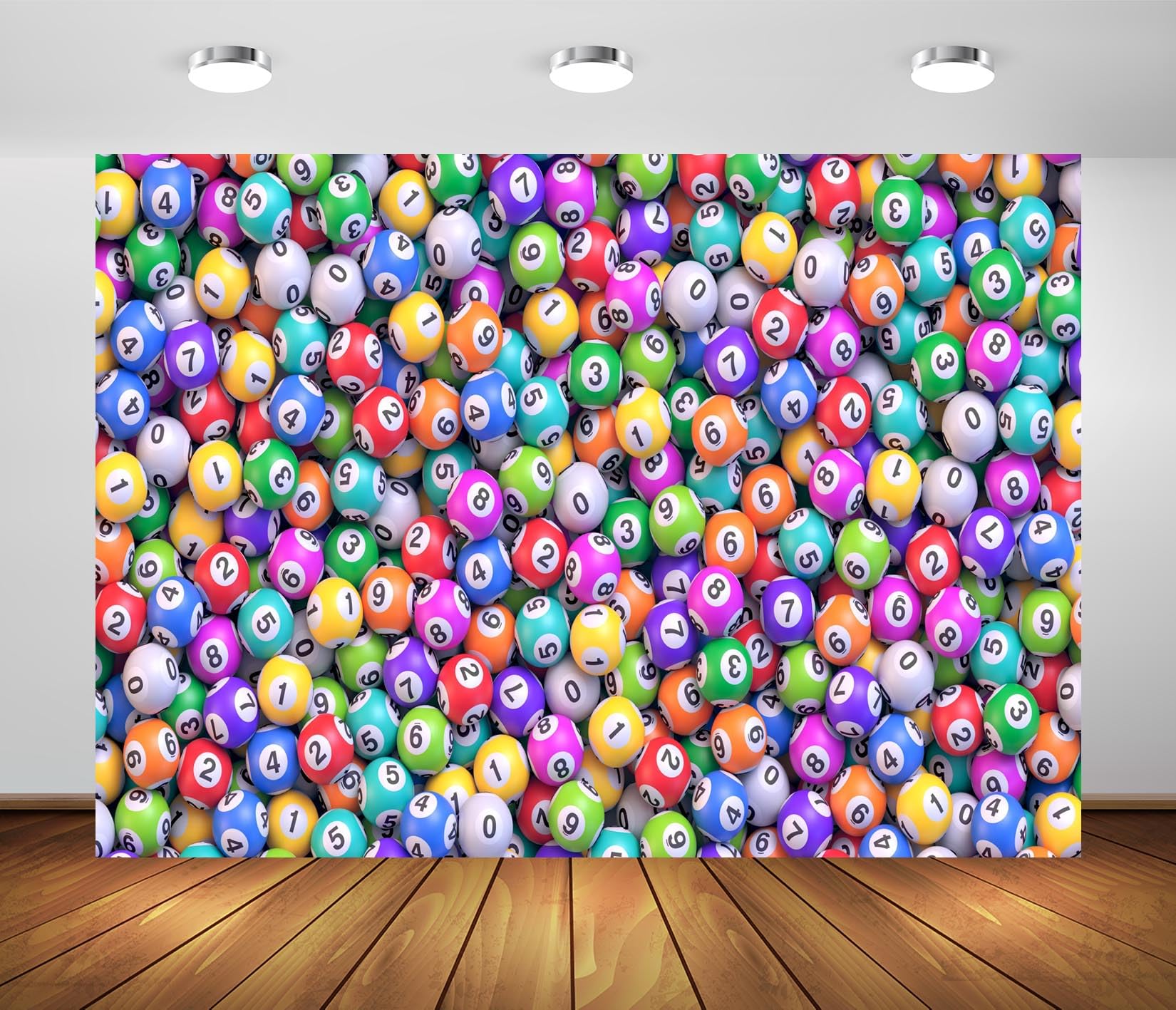 Amazon.com : BELECO 5x3ft Fabric Bingo Balls Backdrop Lottery Winning ...