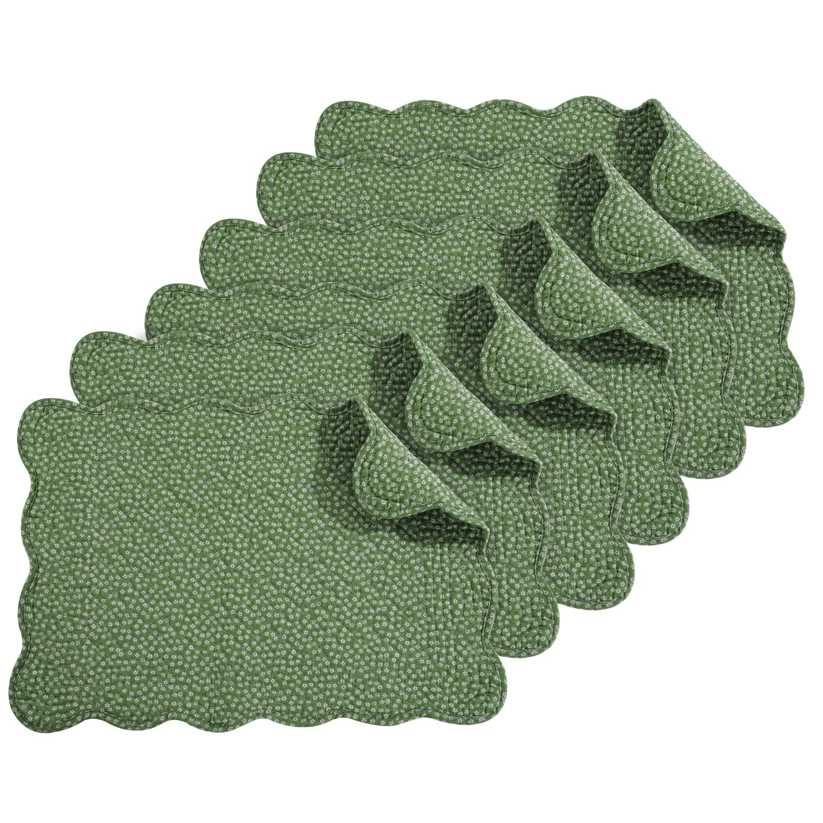 Amazon.com: HOMBYS Quilted Placemats Set of 6 Washable-13x18 inches ...
