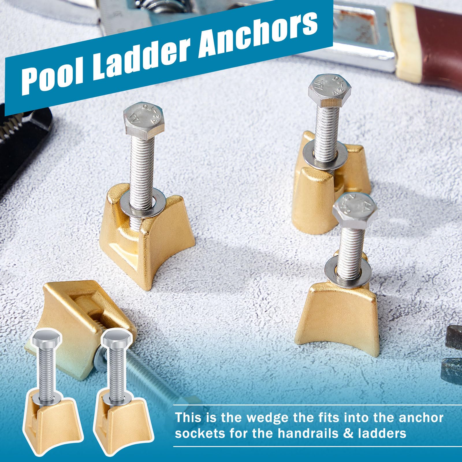 Snapklik.com : MorningRo 4 Pack Inground Pool Ladder Anchors Pool Cover ...