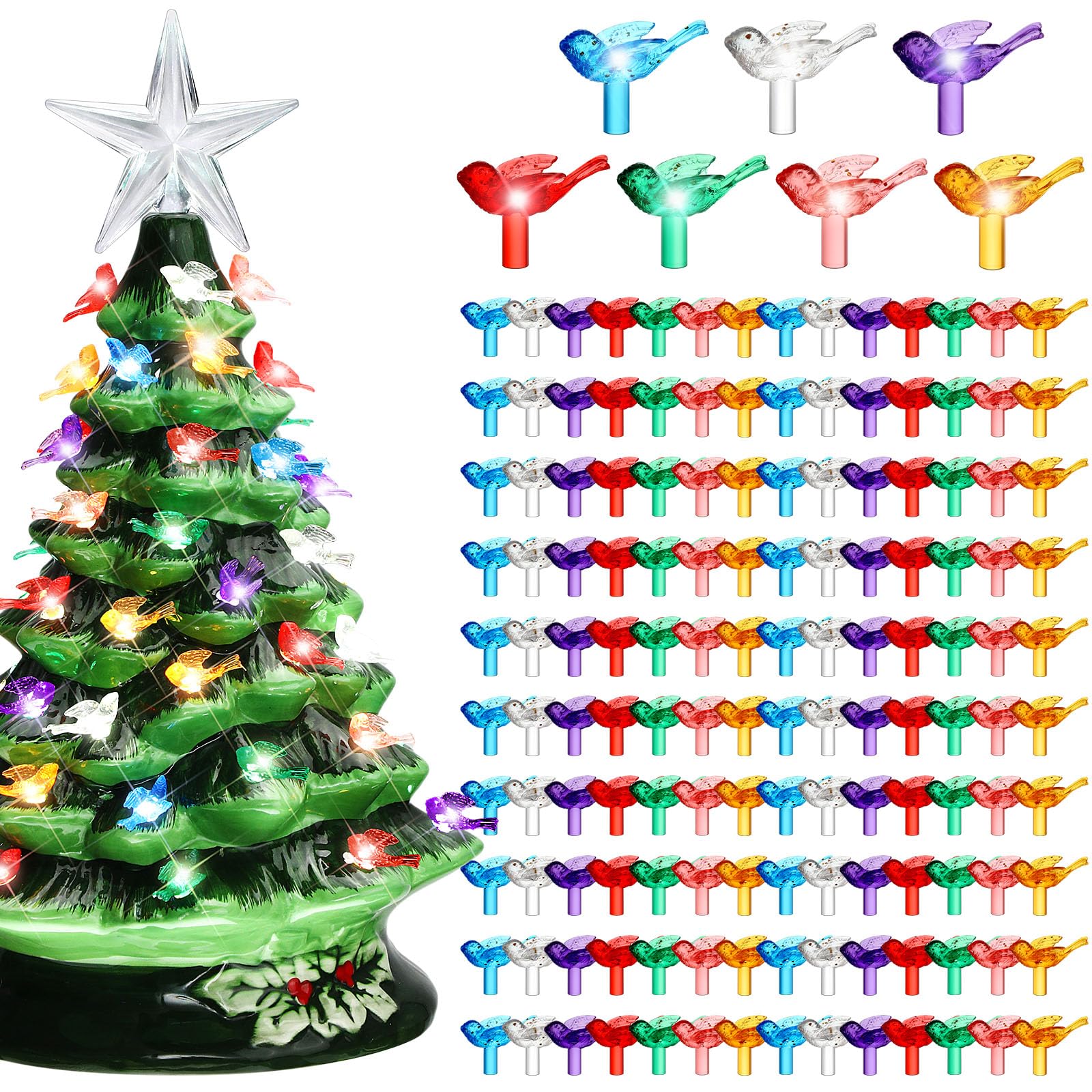 Amazon.com: Realspring 144 Pcs Ceramic Christmas Tree Replacement Light ...