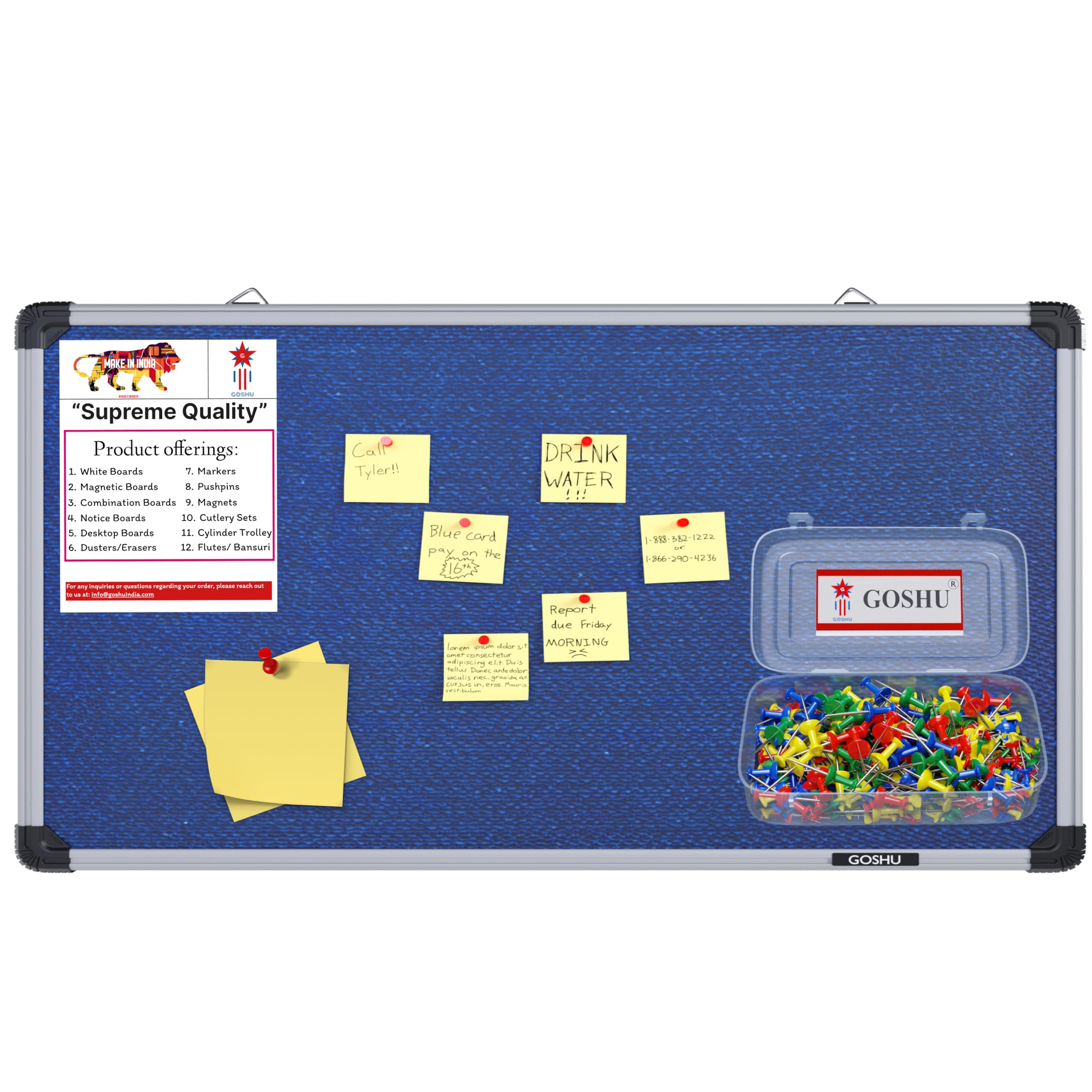 GOSHU 1 feet x2 feet Notice Premium Material Pin-up Board/Pin-up Board ...