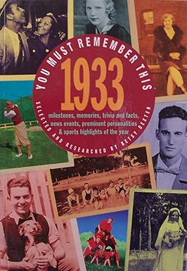 You Must Remember This 1933: Milestones, Memories, Trivia and Facts ...