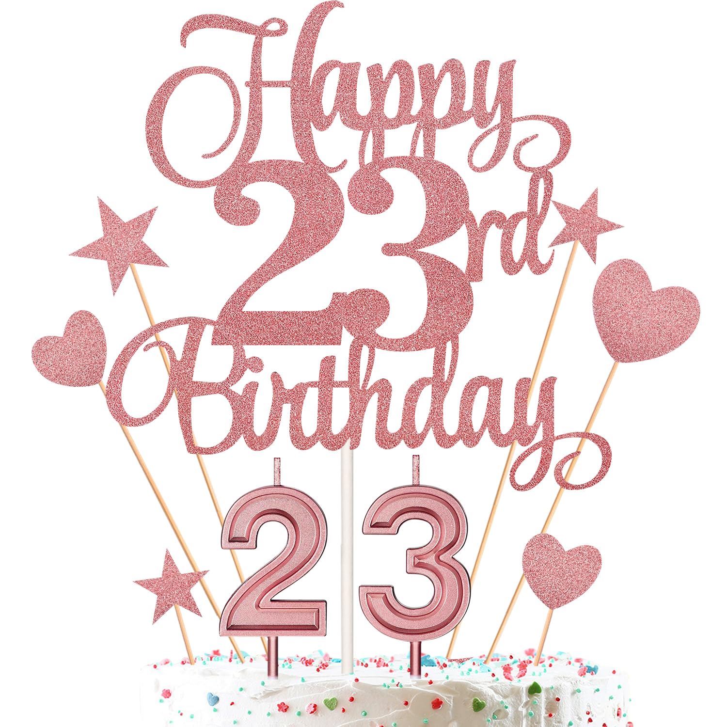 Amazon.com: 23rd Birthday Cake Decorations Set Include 23rd Birthday ...