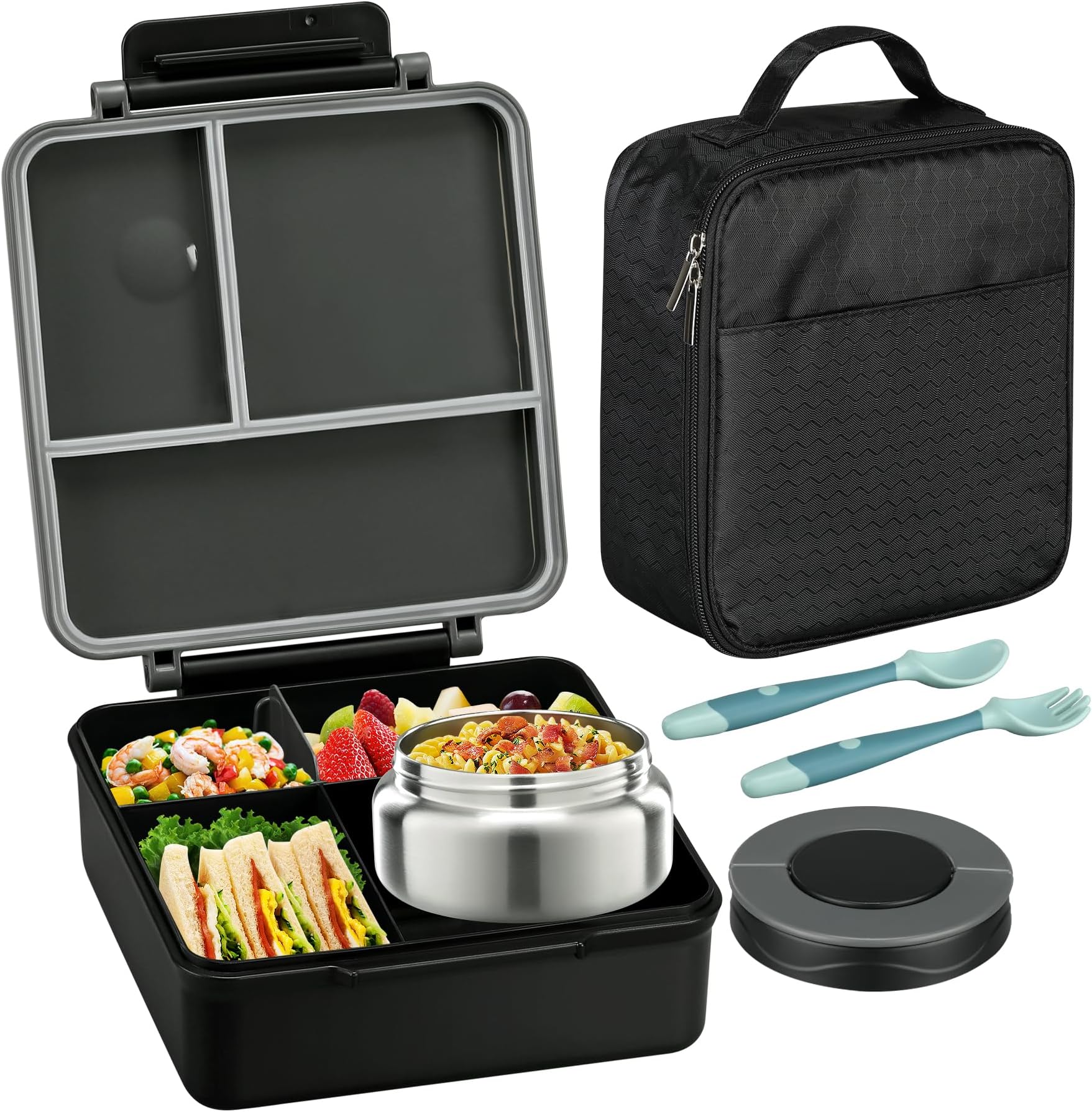 Amazon.com: Bento Lunch Box Set for Kids with 8oz Soup Thermo, Leak ...