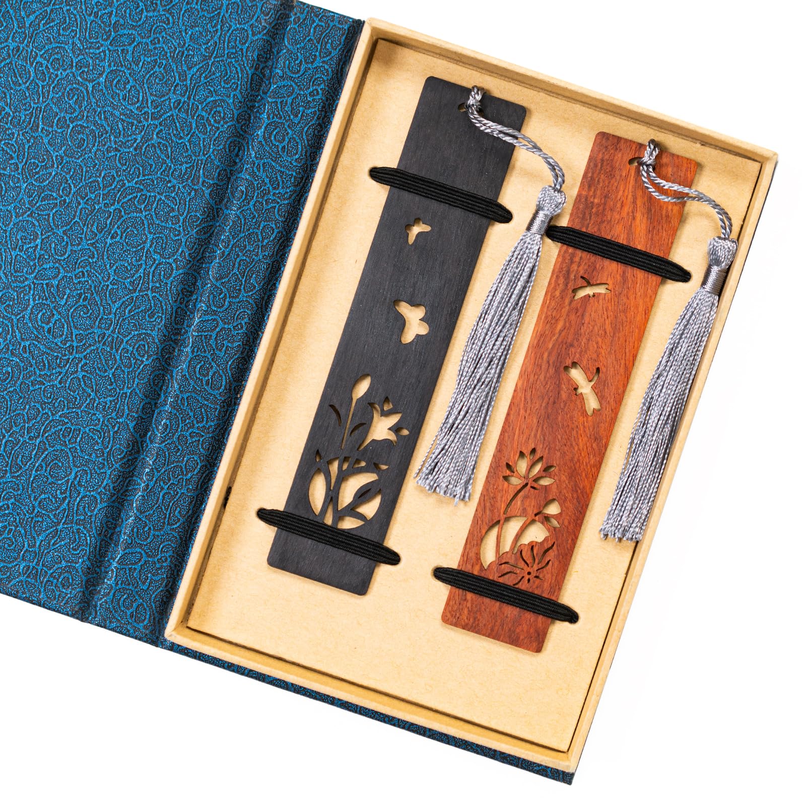 Amazon.com: 2 Pcs Lotus Bookmarks Set - Handmade Wooden Creative Design ...