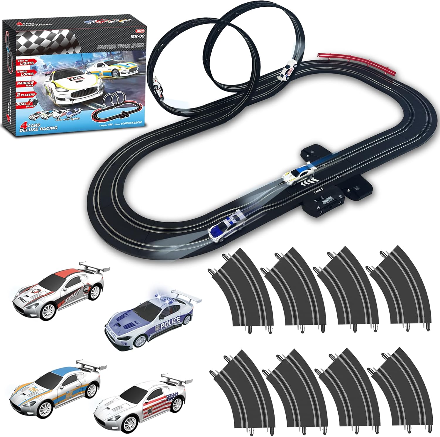 AGM MASTECH Slot Car Race Track Set with Light-Up Philippines | Ubuy