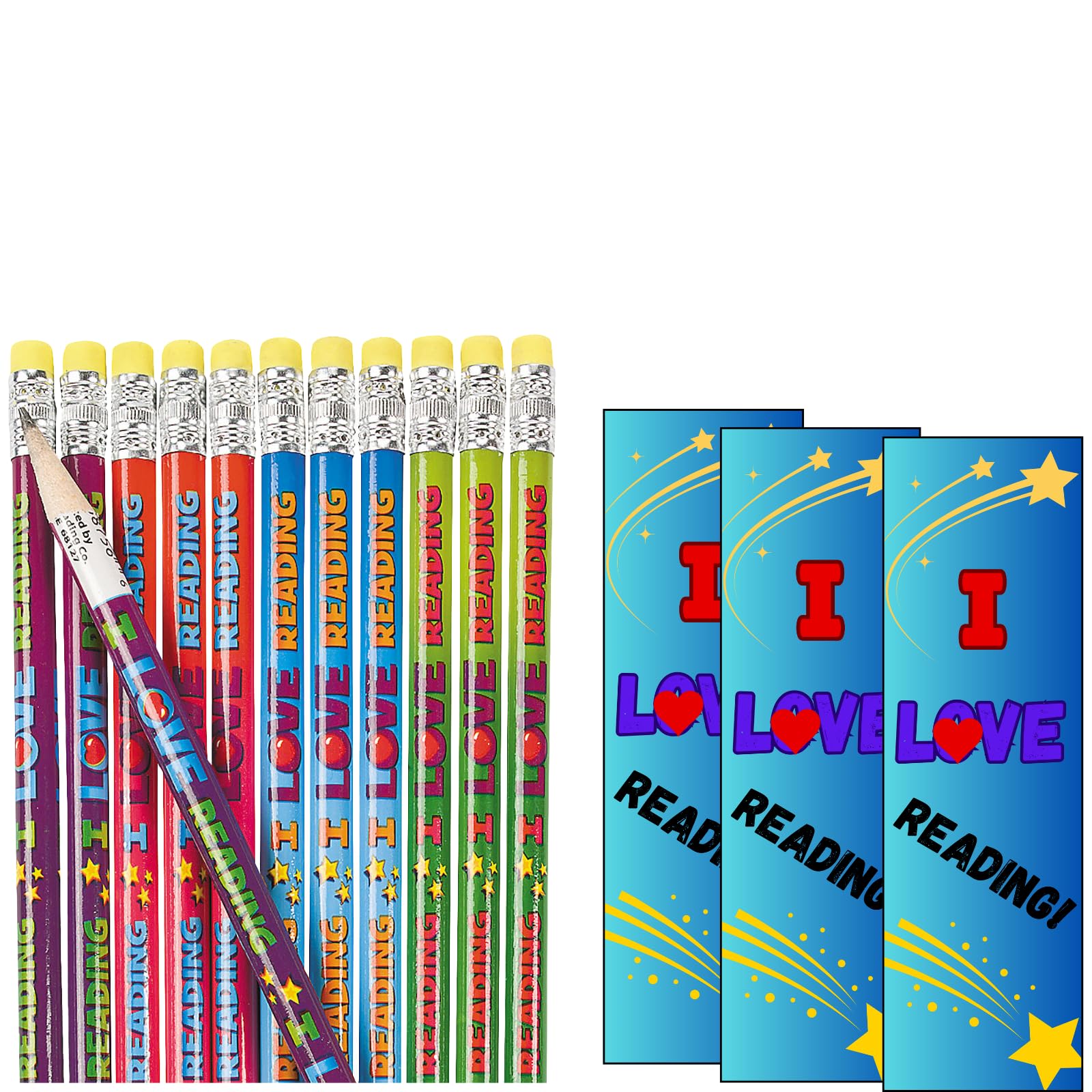 Amazon.com: 24 Sets of I Love Reading Bookmarks for Kids with Reading ...