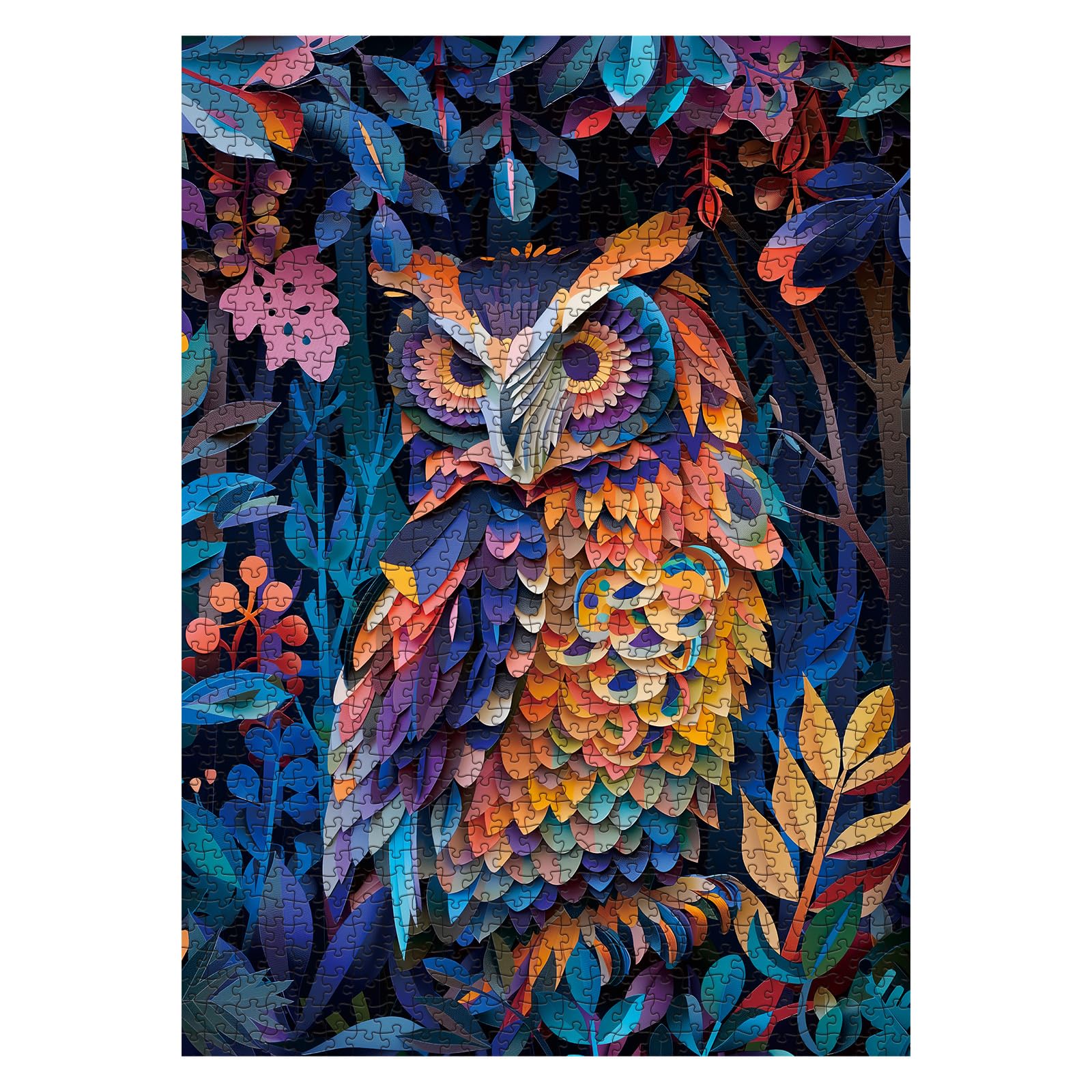 Amazon.com: 3D Paper Owl Puzzles for Adults 1000 Pieces, Colorful Bird ...