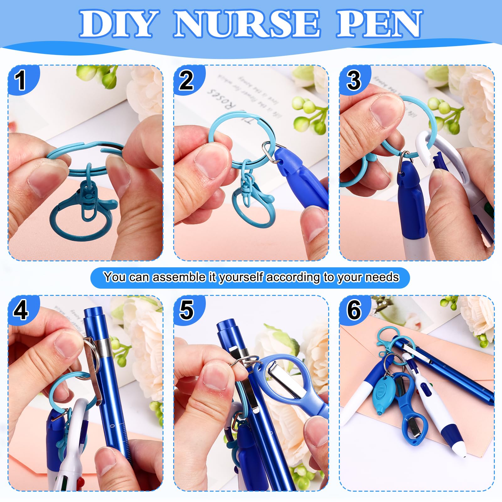 Snapklik.com : 12 Pcs Nurse Pen Set Two Colors Blue Green Include ...