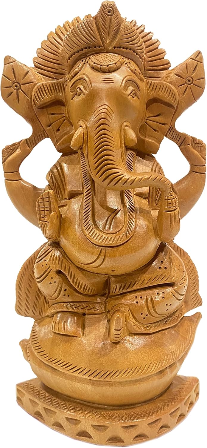 Amazon.com: Ganesha Setting On Shell Ganesh Idol Beautifully Crafted ...