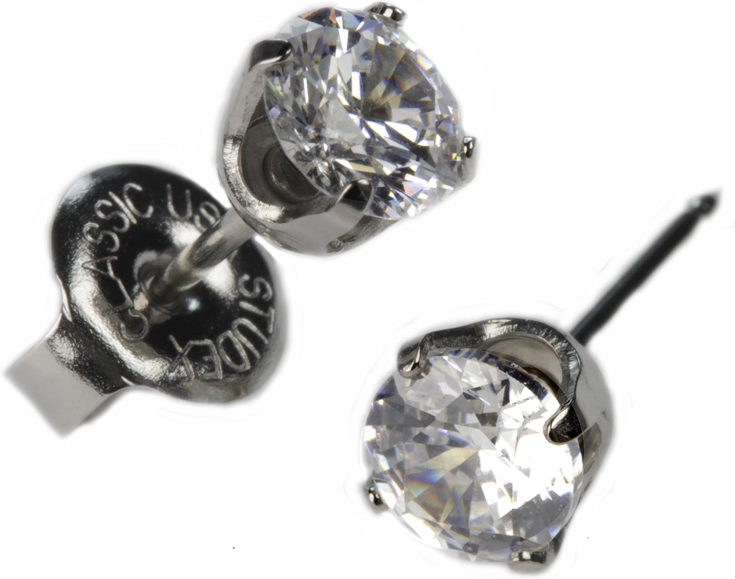 Amazon.com: Long Post Ear Piercing System Earrings Silver 5mm Maxi ...