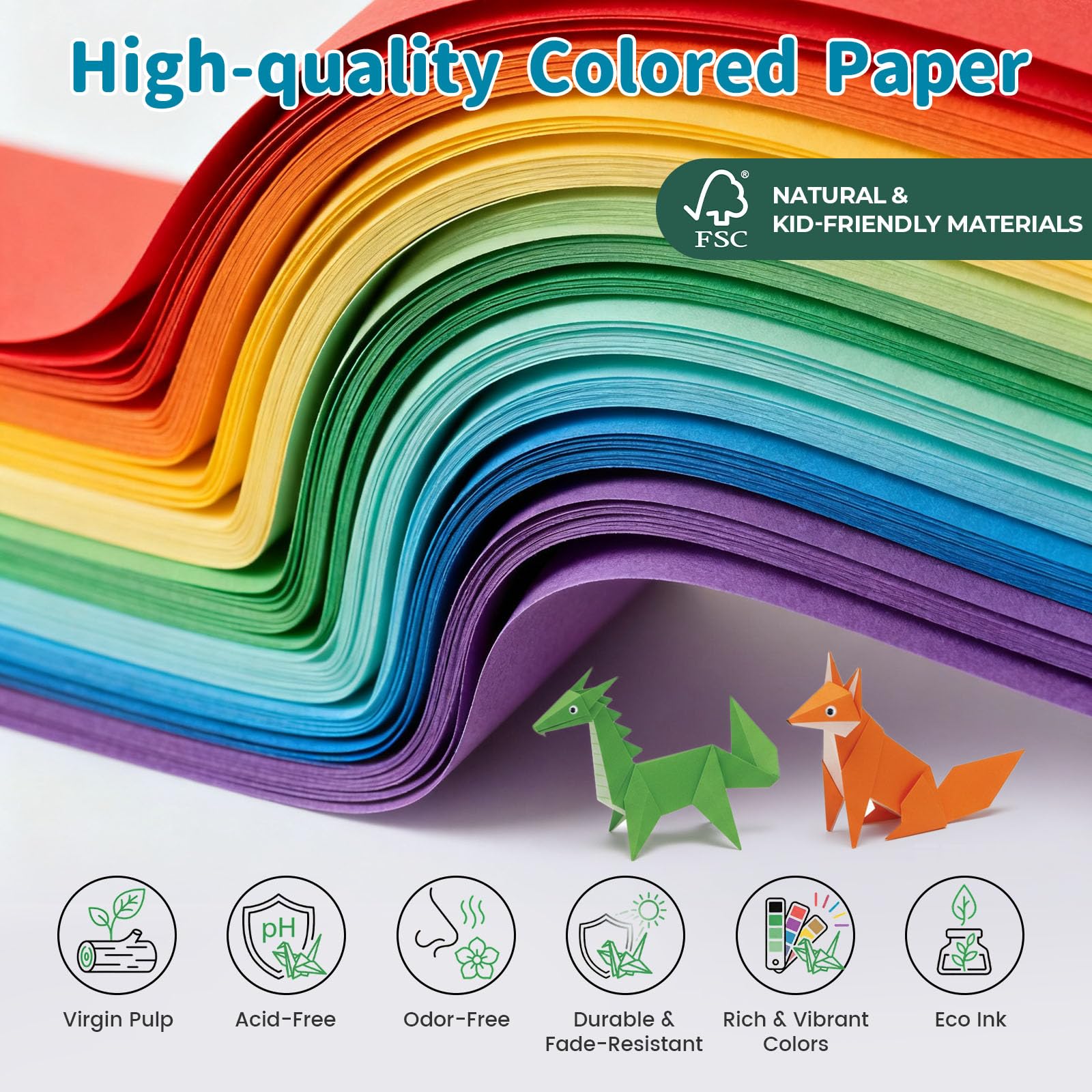 Snapklik.com : Koogel 250 Sheets Origami Paper Craft Kits, Color Paper ...