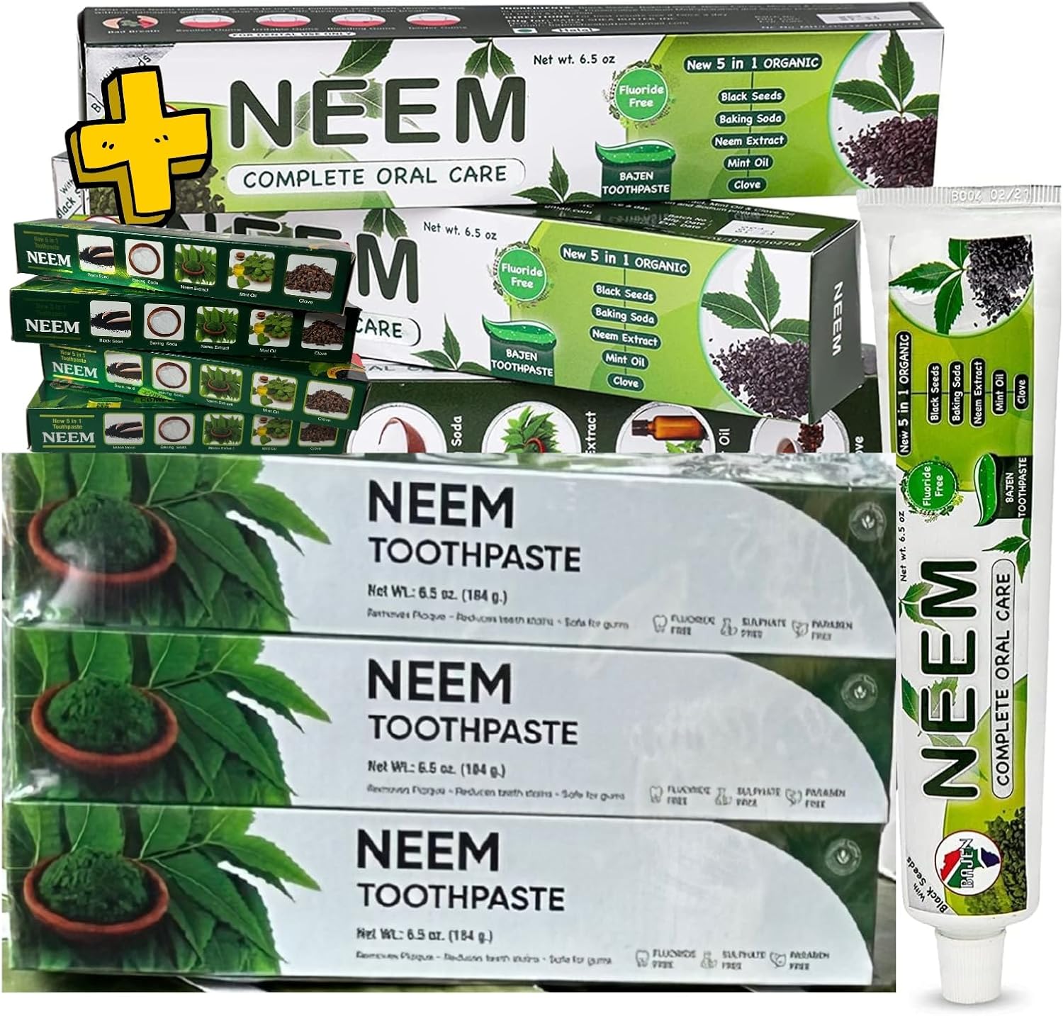 Amazon.com : Pack of 6 - Organic Neem 10 in 1 Fluoride Free Toothpaste ...