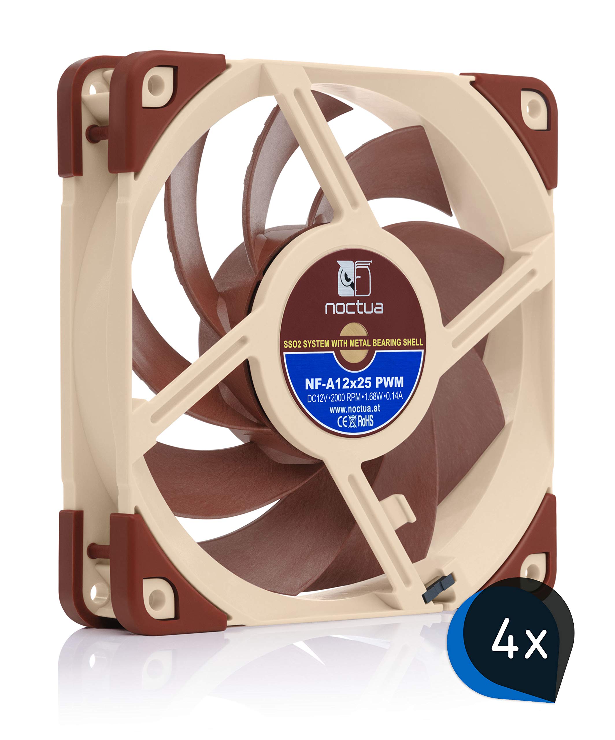 Noctua Bundle: 4x NF-A12x25 PWM + 2x NA-SFMA1, 280mm Water Cooling ...