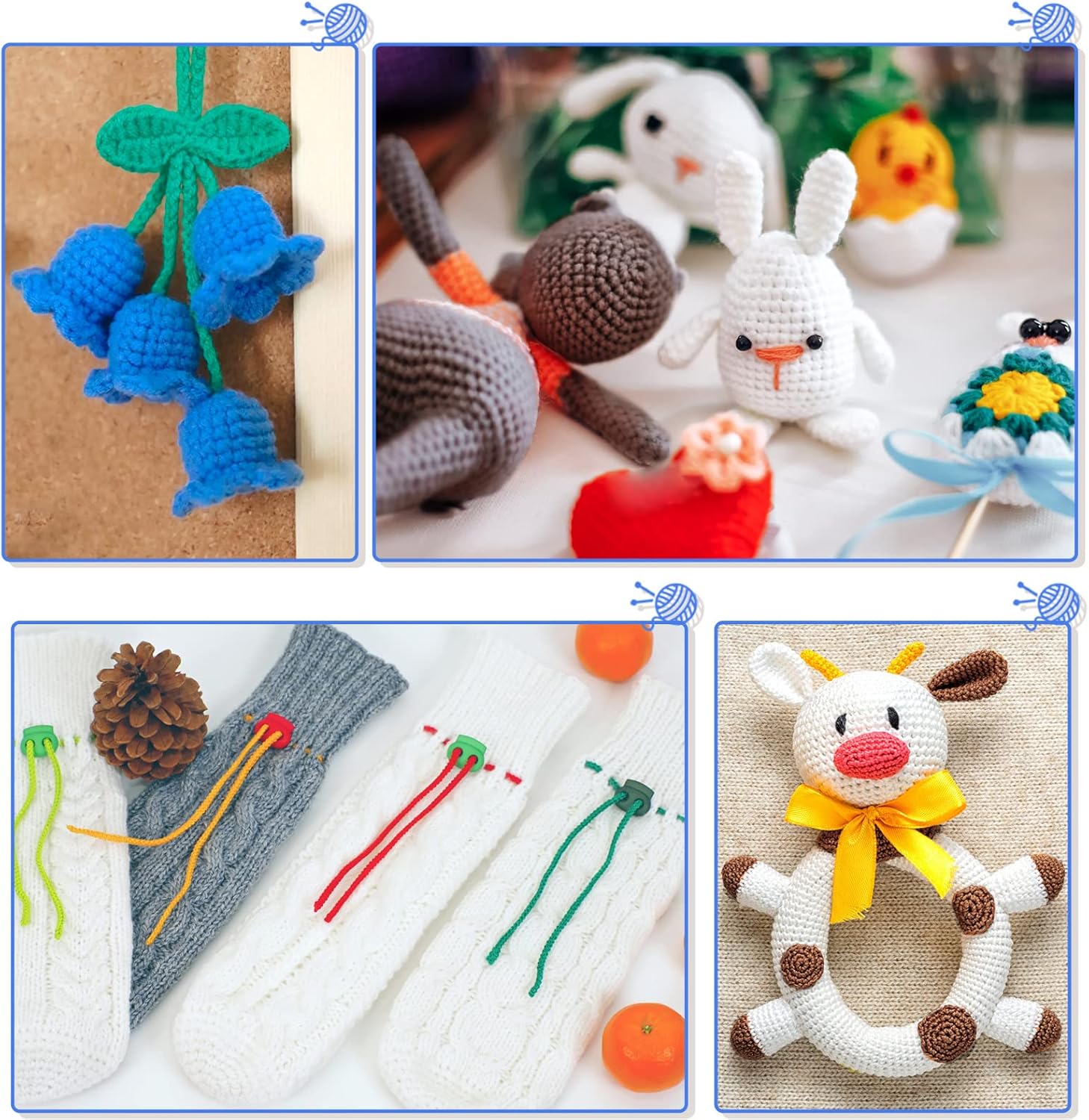 12 madejas de hilo acrílico, mini hilo para manualidades, 12 colores ...