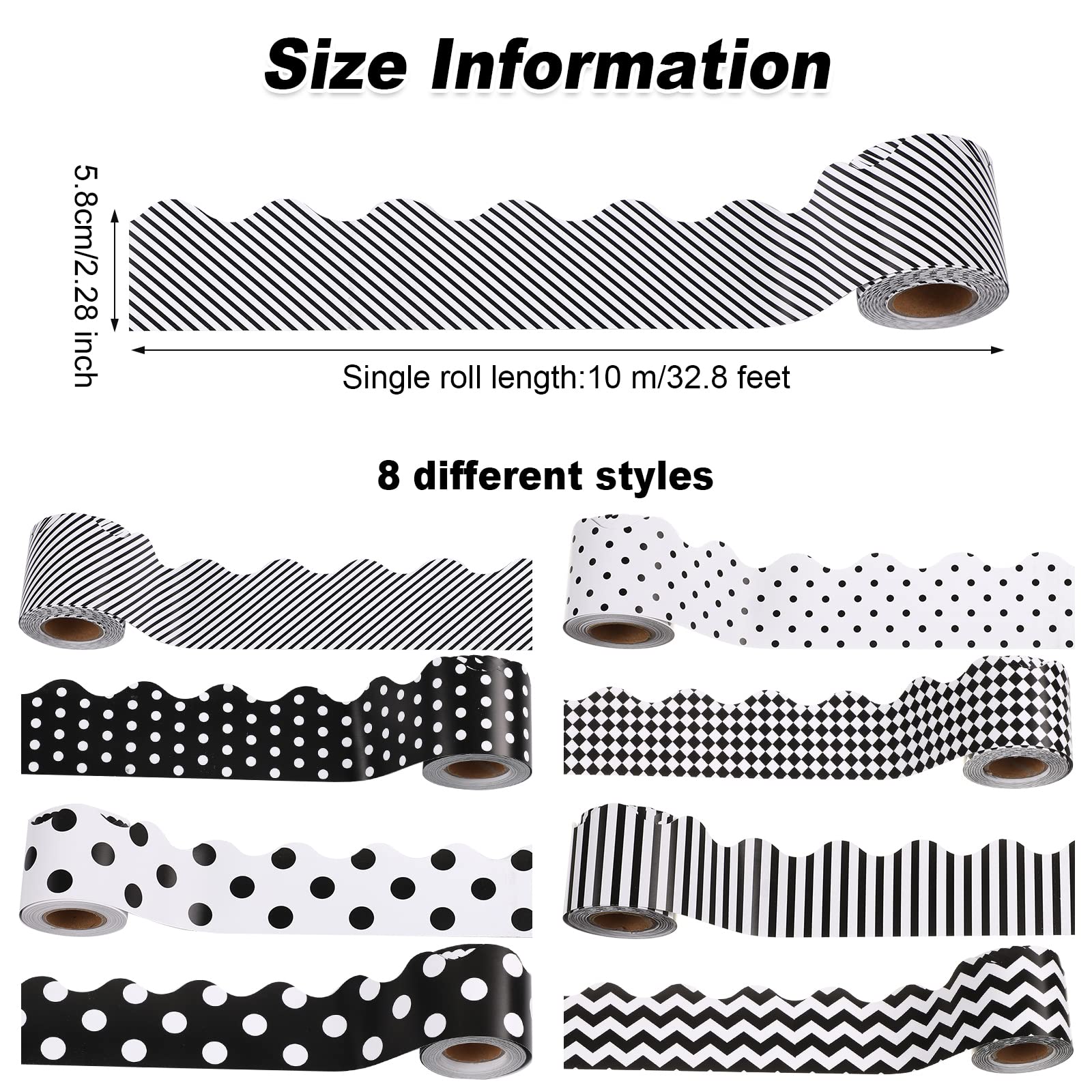 Snapklik.com : 8 Rolls 262 Feet Bulletin Board Borders Scalloped Border ...
