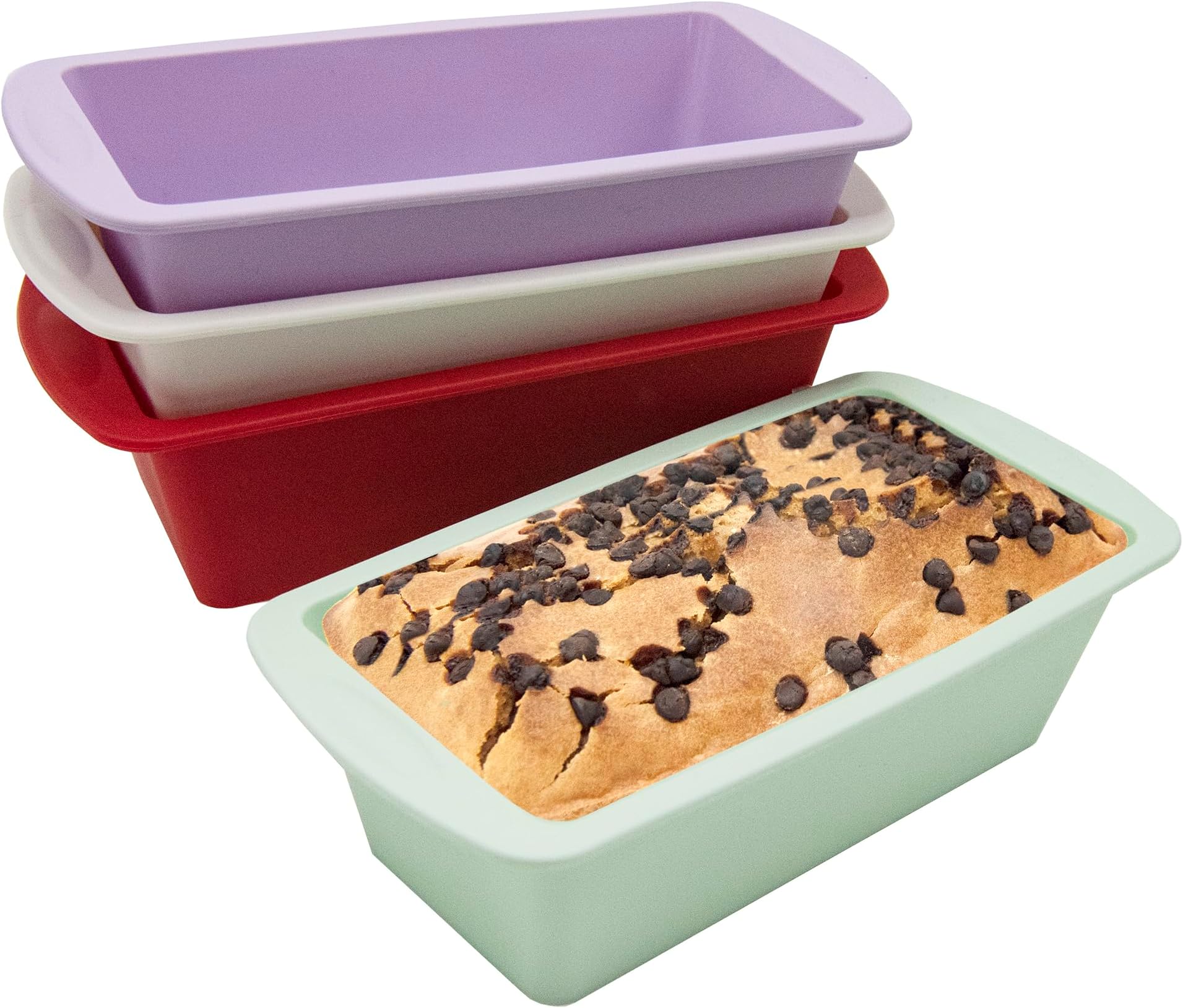 Amazon.com: Bakerpan Silicone Mini Loaf Pans for Baking, Mini Cake Pans ...