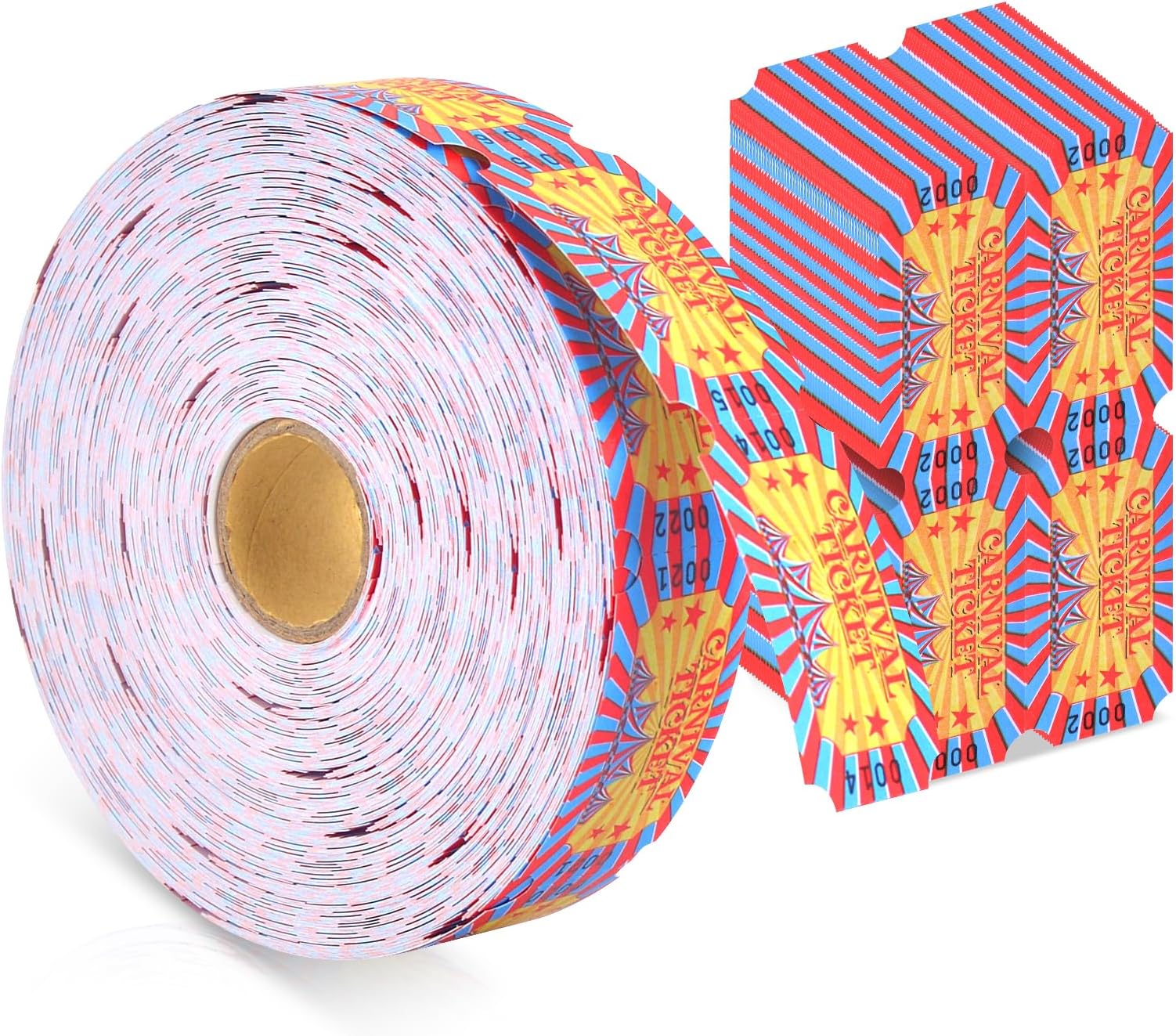 Amazon.com : 1000 Pieces Carnival Roll Tickets Raffle Tickets Single ...