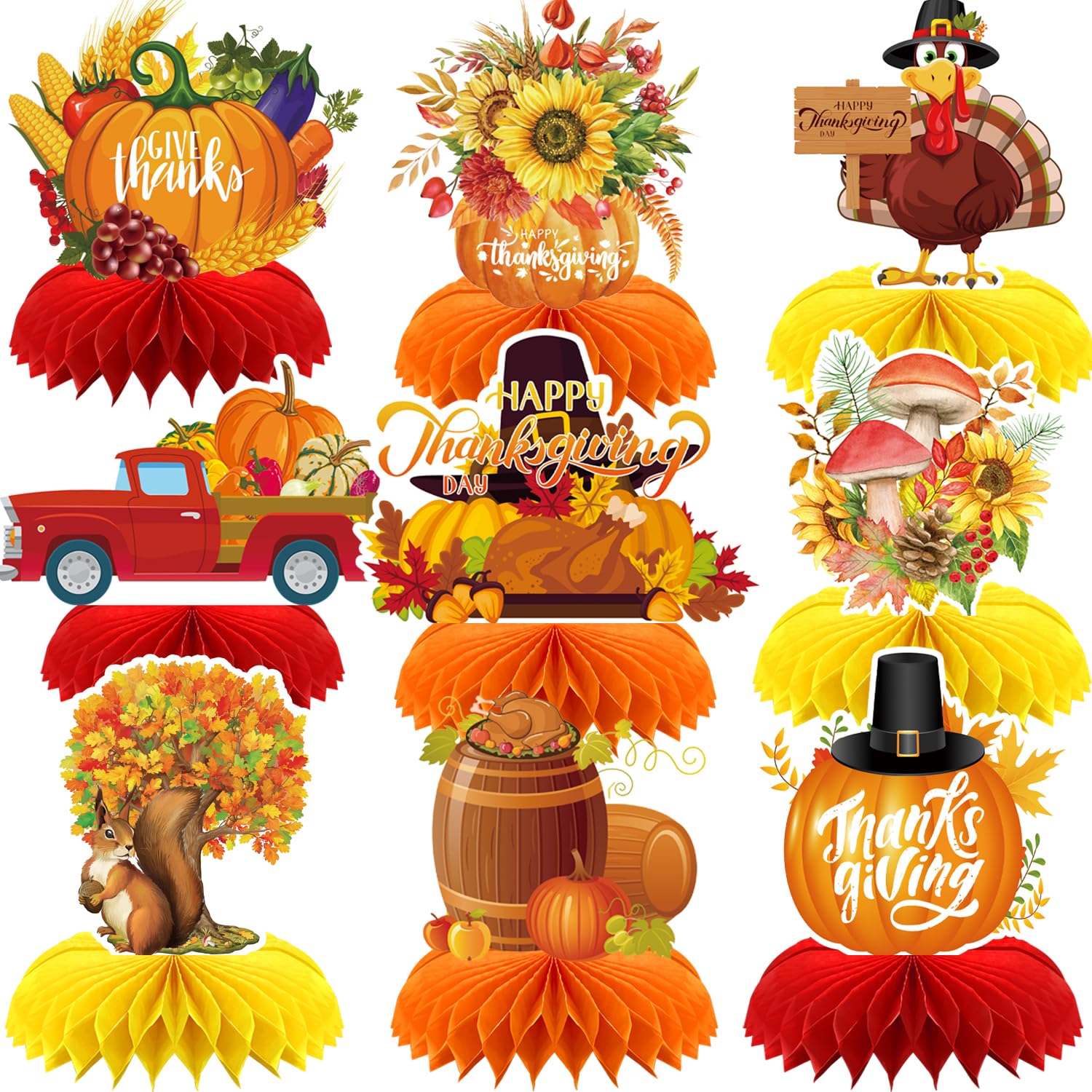 Amazon.com: Thanksgiving Decorations, 9 Pack Thanksgiving Table ...