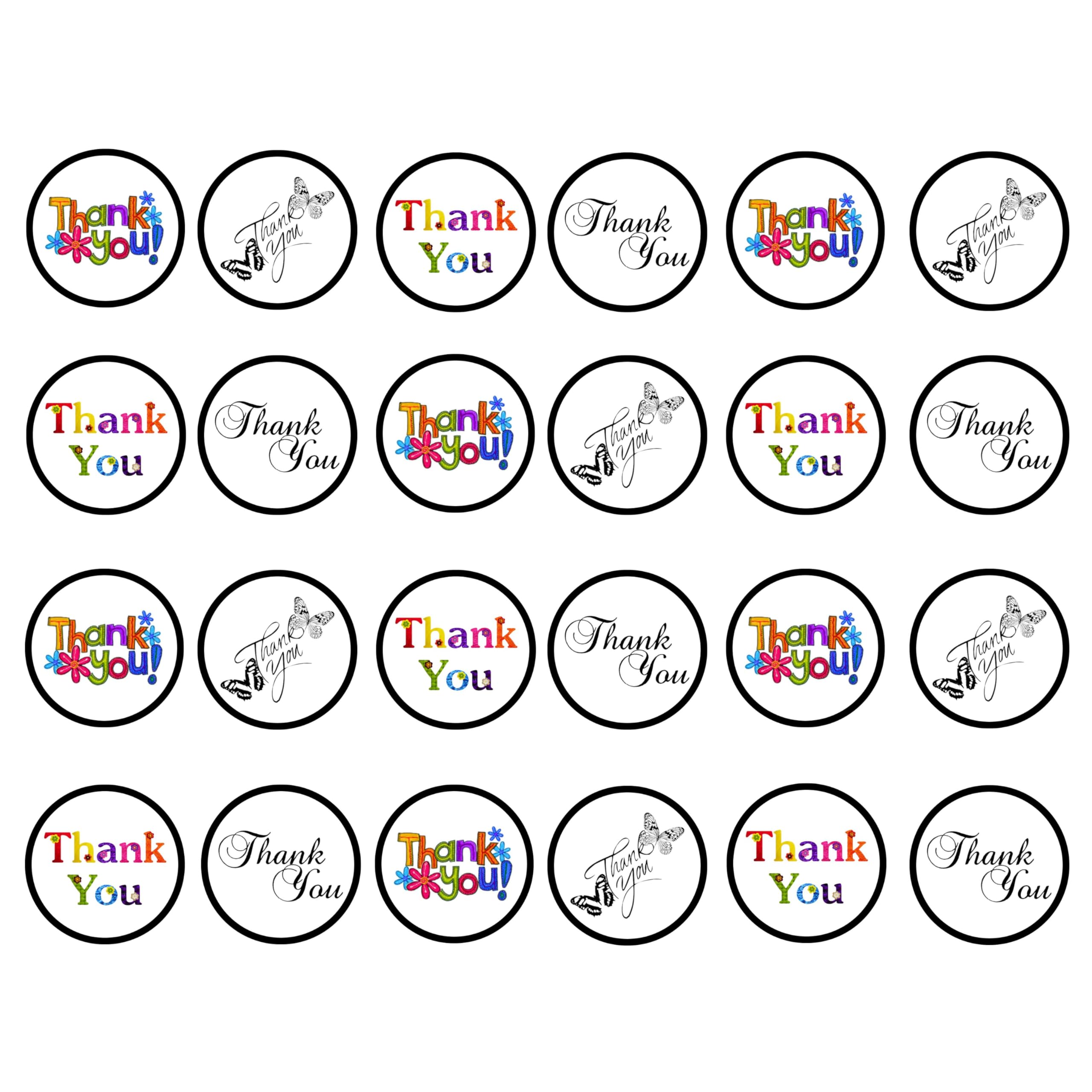 Amazon.com: Cian's Cupcake Toppers Ltd Thank You Cupcake Topper, 48 ...